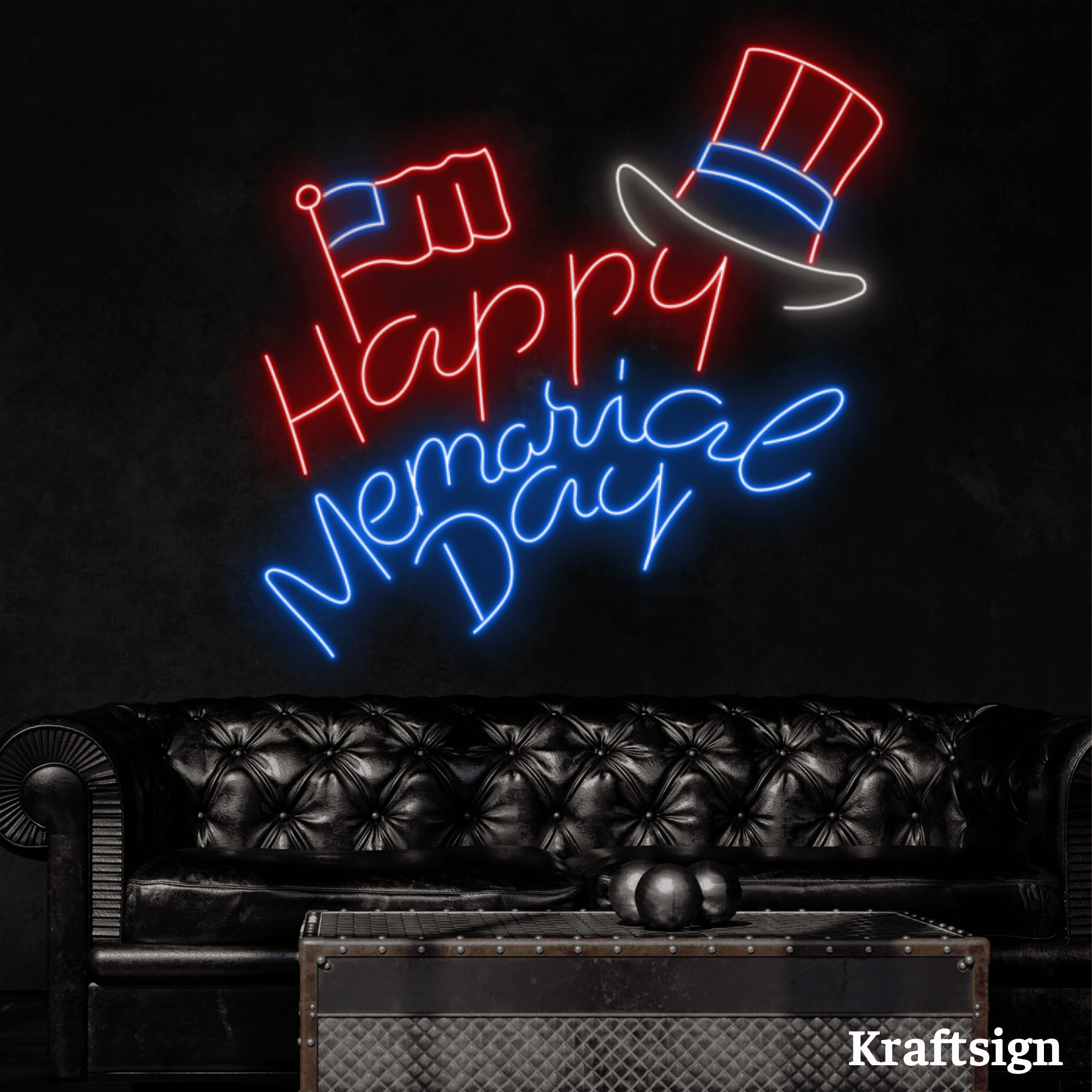 Craftnamesign Happy Memorial Day Neon Sign, American Shop Decor, LED ...