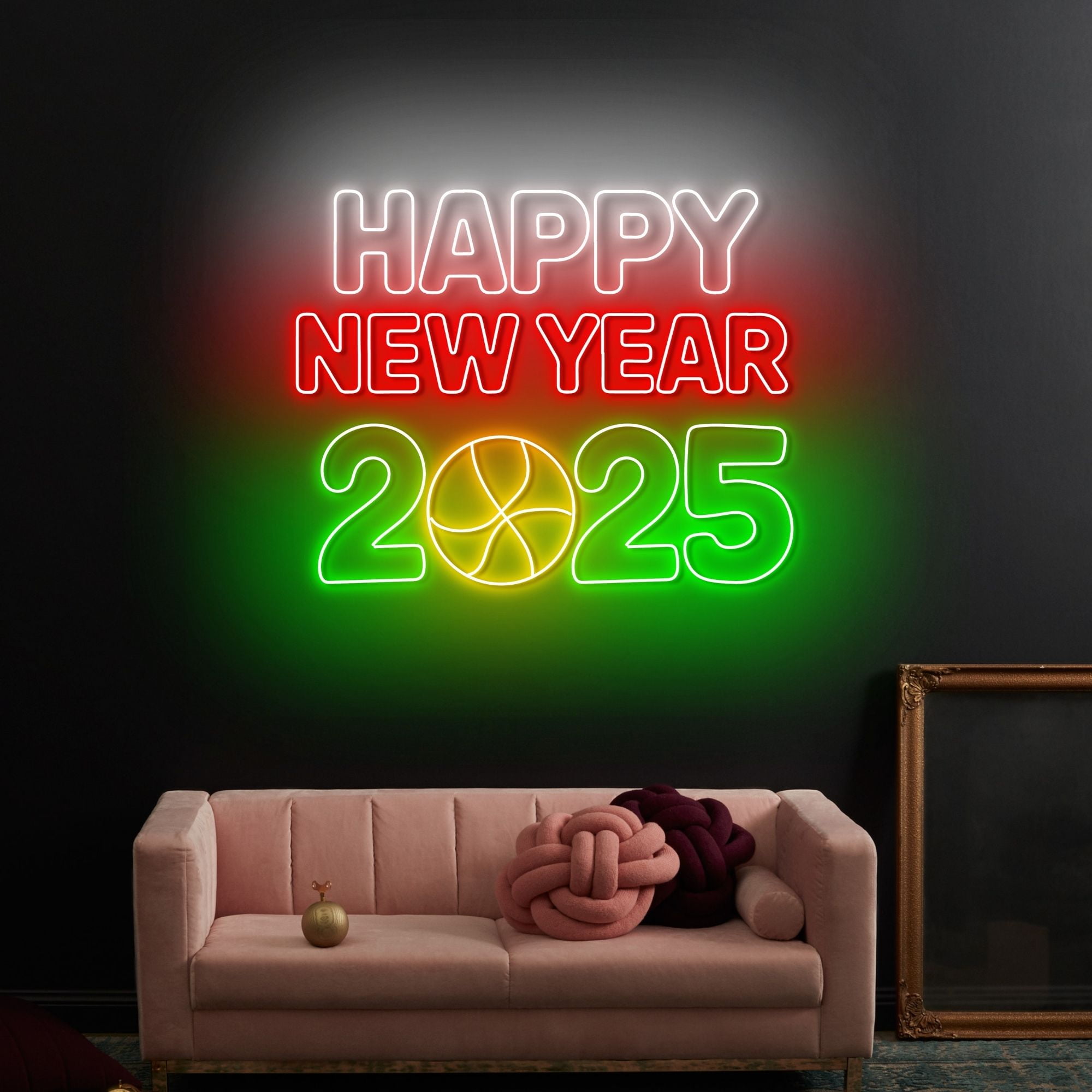 Craftnamesign Happy New Year 2025 Neon Sign Art, New Year 2025 LED Sign ...