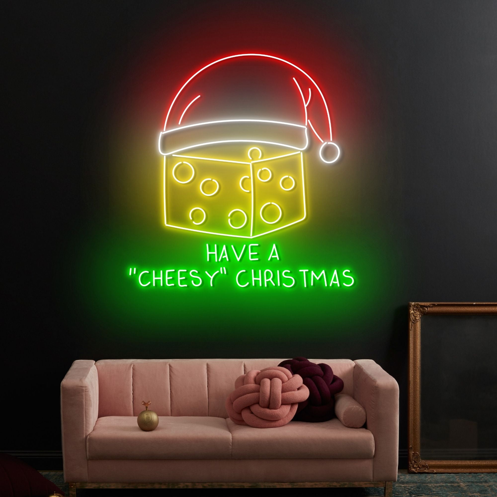 Craftnamesign Have A Cheesy Christmas Neon Light, Cheese Shop Xmas LED ...