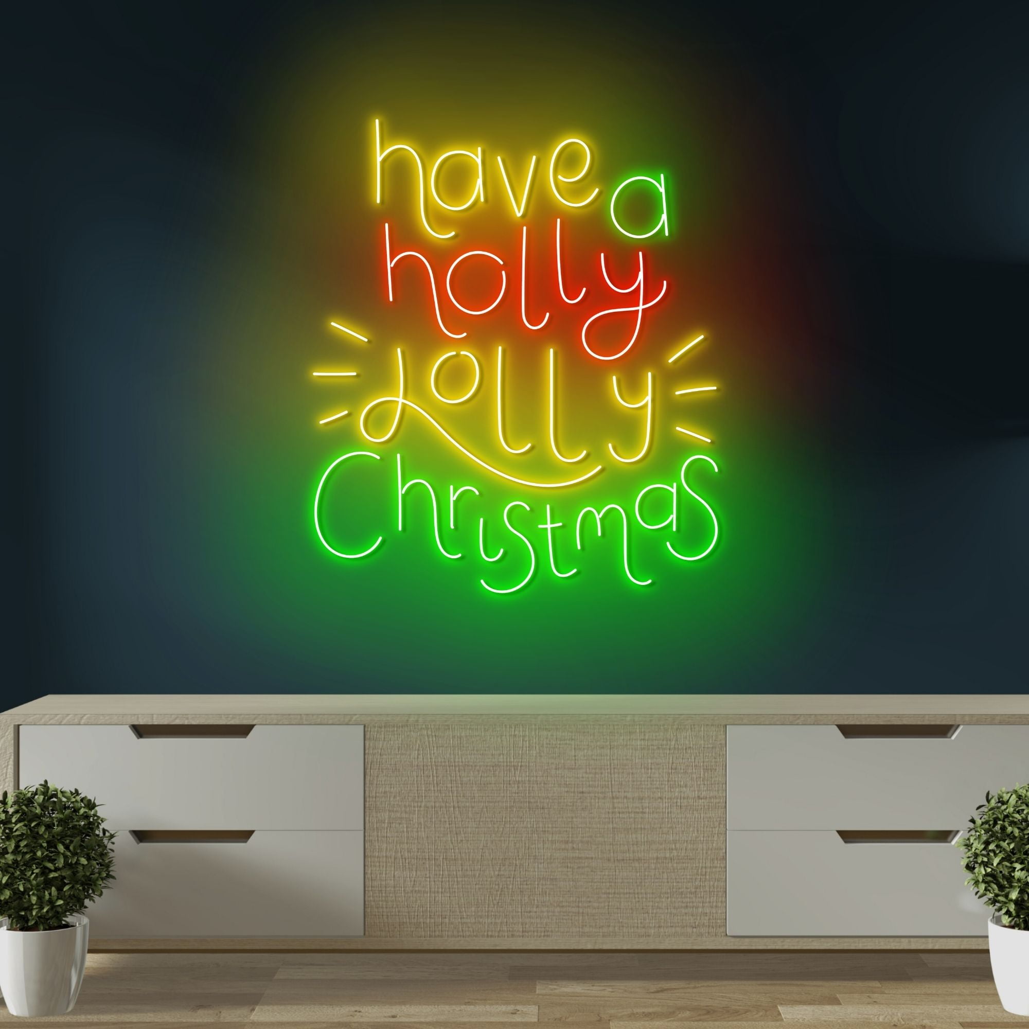 Craftnamesign Have A Holly Jolly Christmas LED Neon Sign, Christmas ...