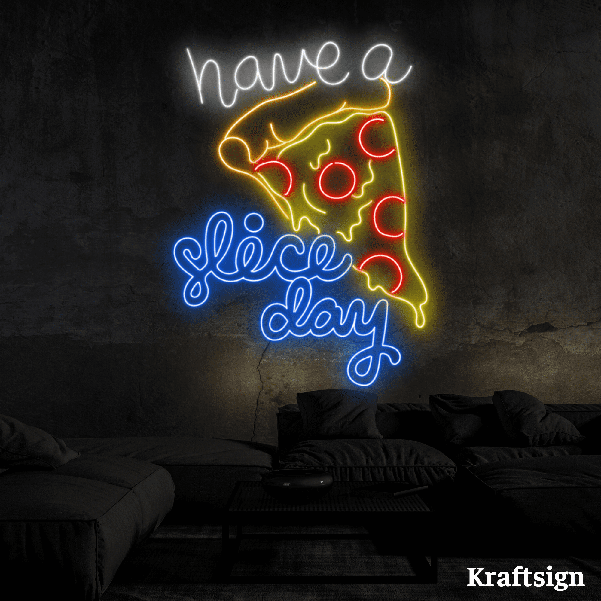 Craftnamesign Have Slice Day Neon Sign, Pizza Restaurant Decor, Food ...