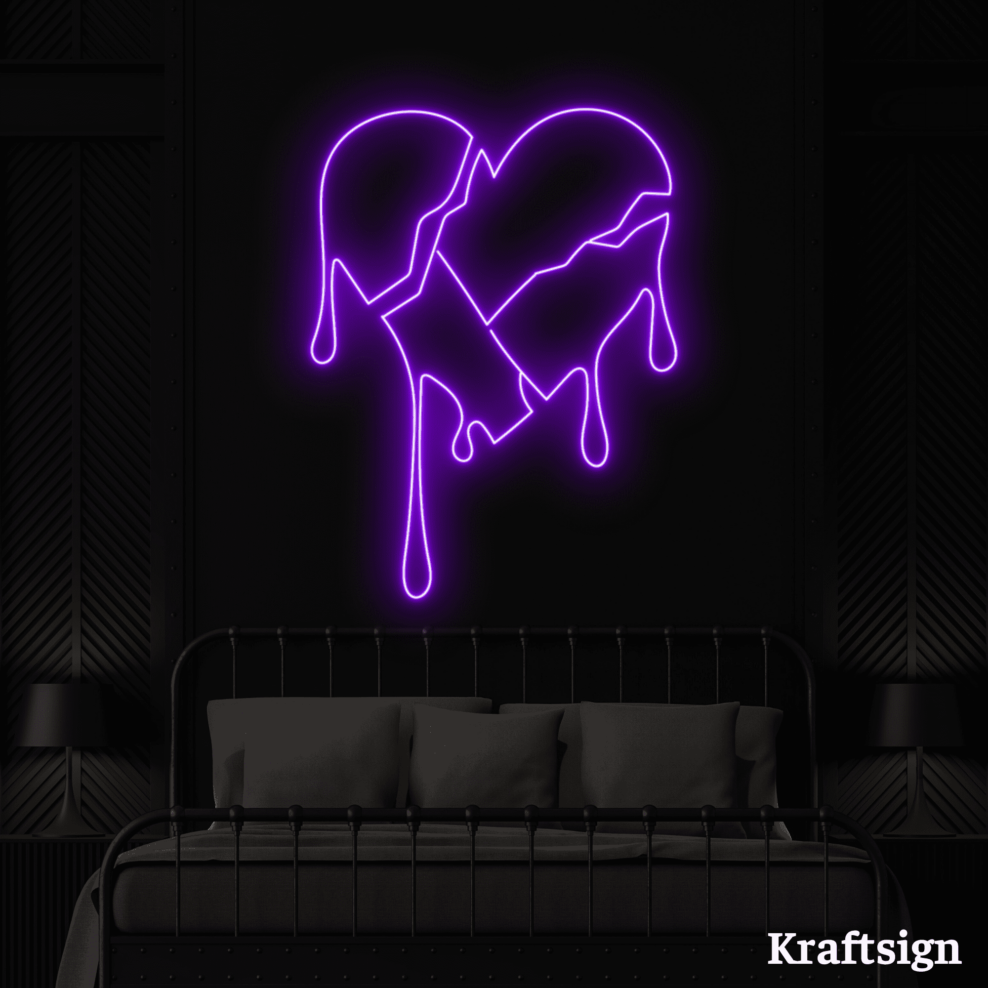 Craftnamesign Heart Dripping Break Neon Sign, Bar Club Decor, Bedroom ...