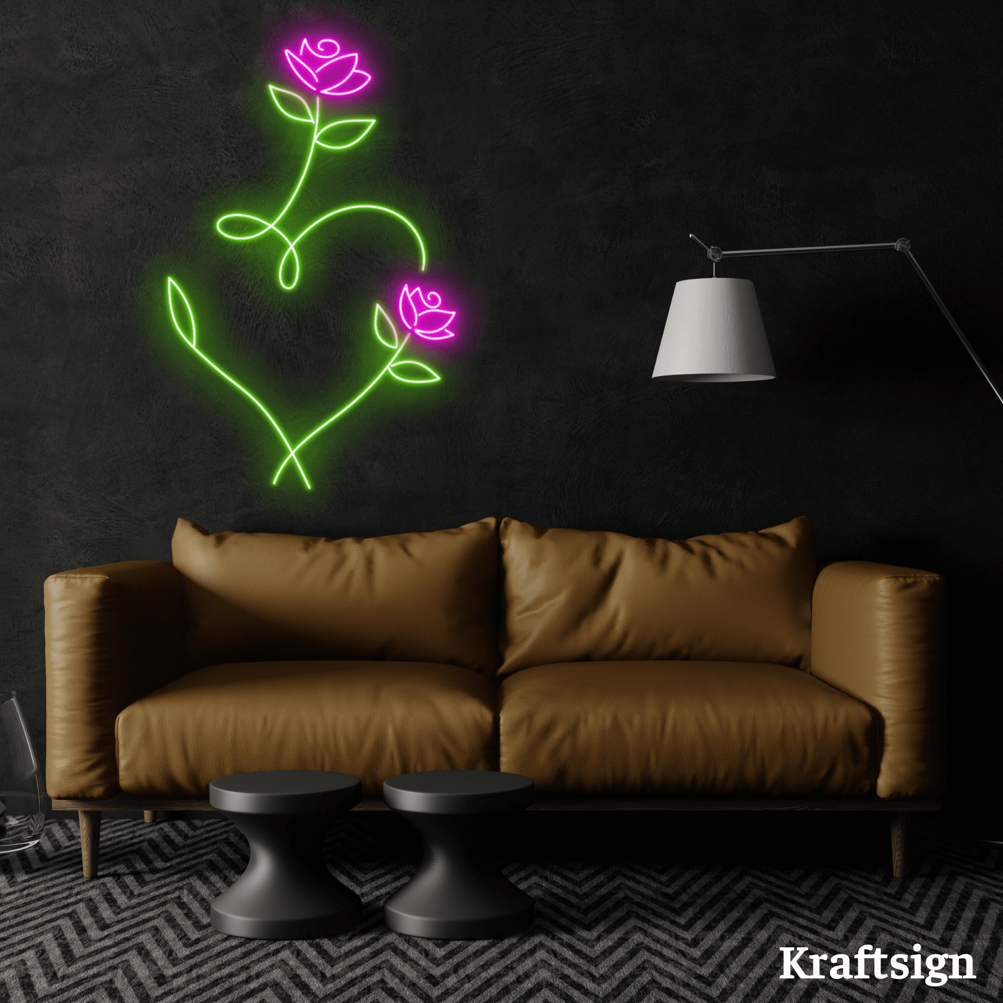 Craftnamesign Heart Flower Neon Sign, Flower Shop Decor, Girl Room ...