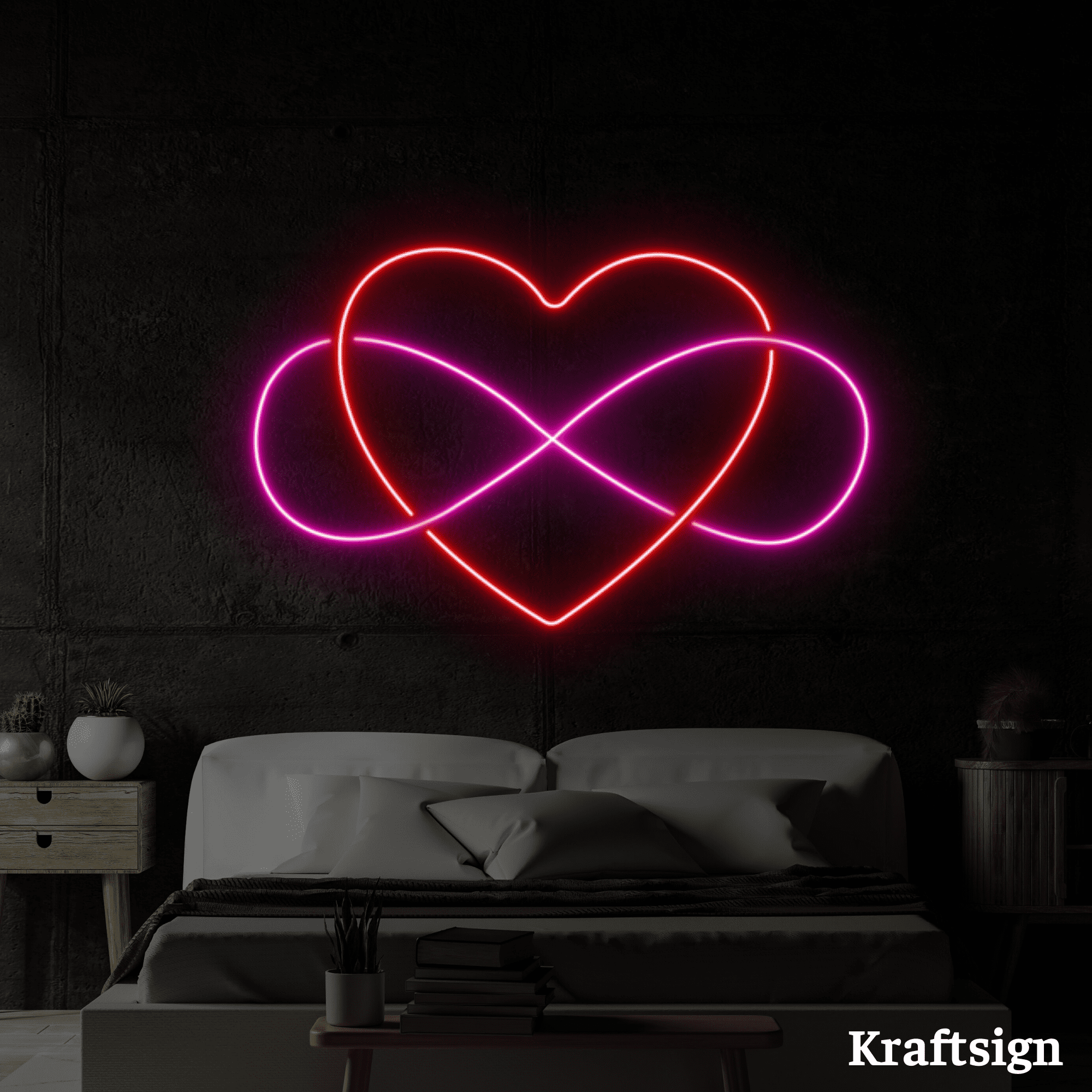 Craftnamesign Heart Infinity Neon Sign,Endless Love LED Sign,Wedding ...