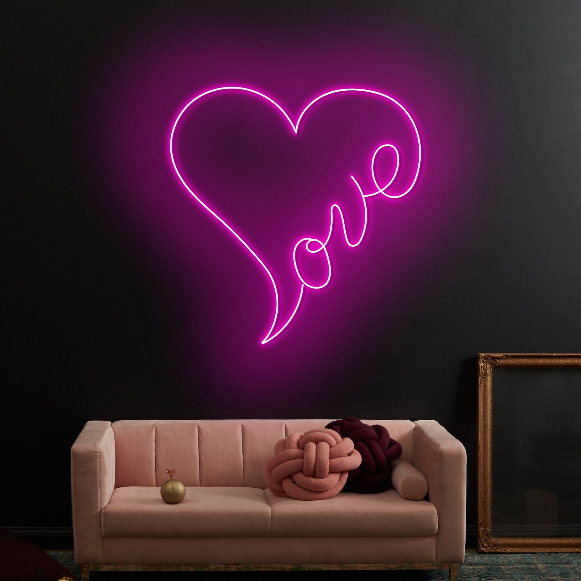 Craftnamesign Heart Love Neon Light, Love Heart Sign For Home Decor ...