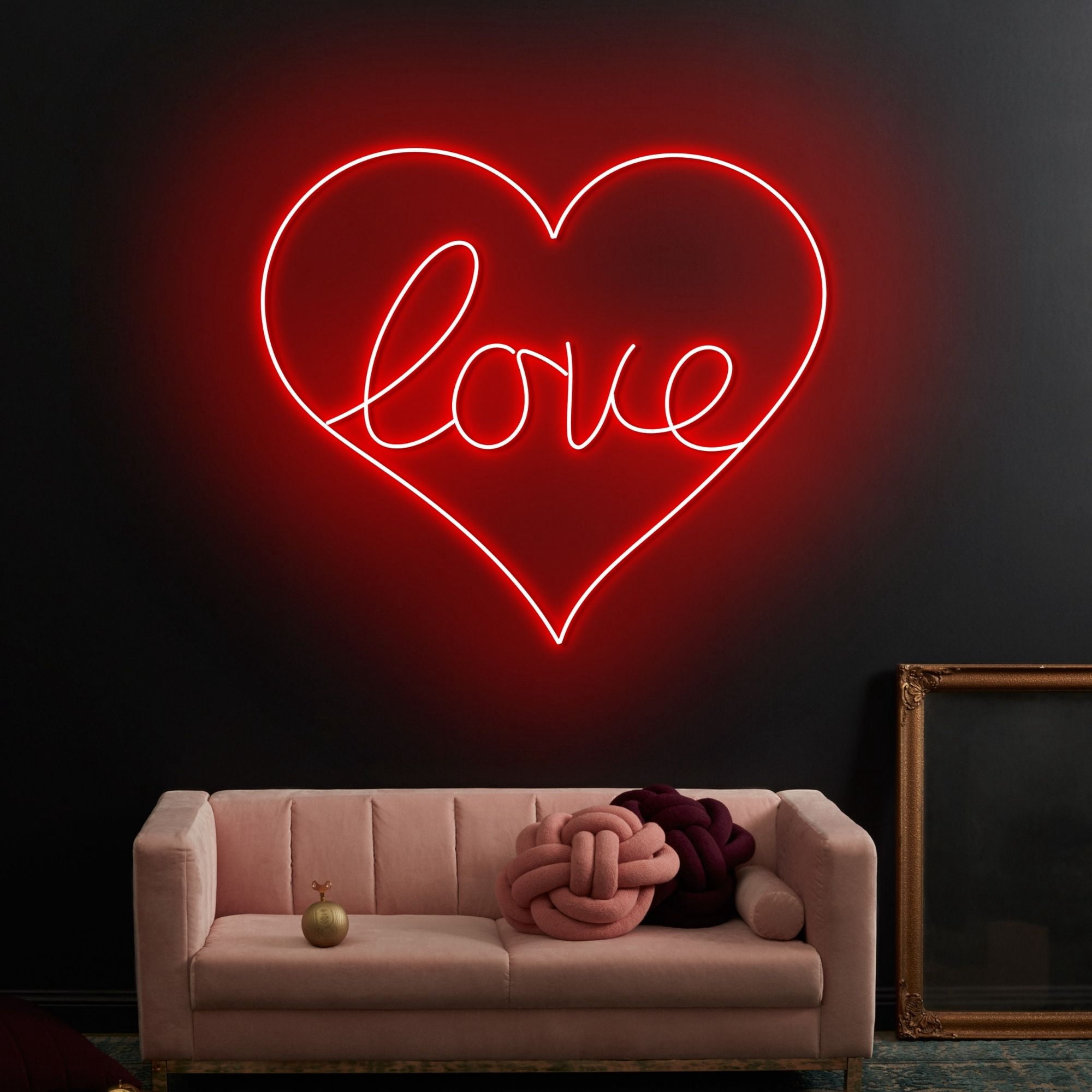 Craftnamesign Heart Love Neon Light, Love Led Sign For Bedroom, Love ...