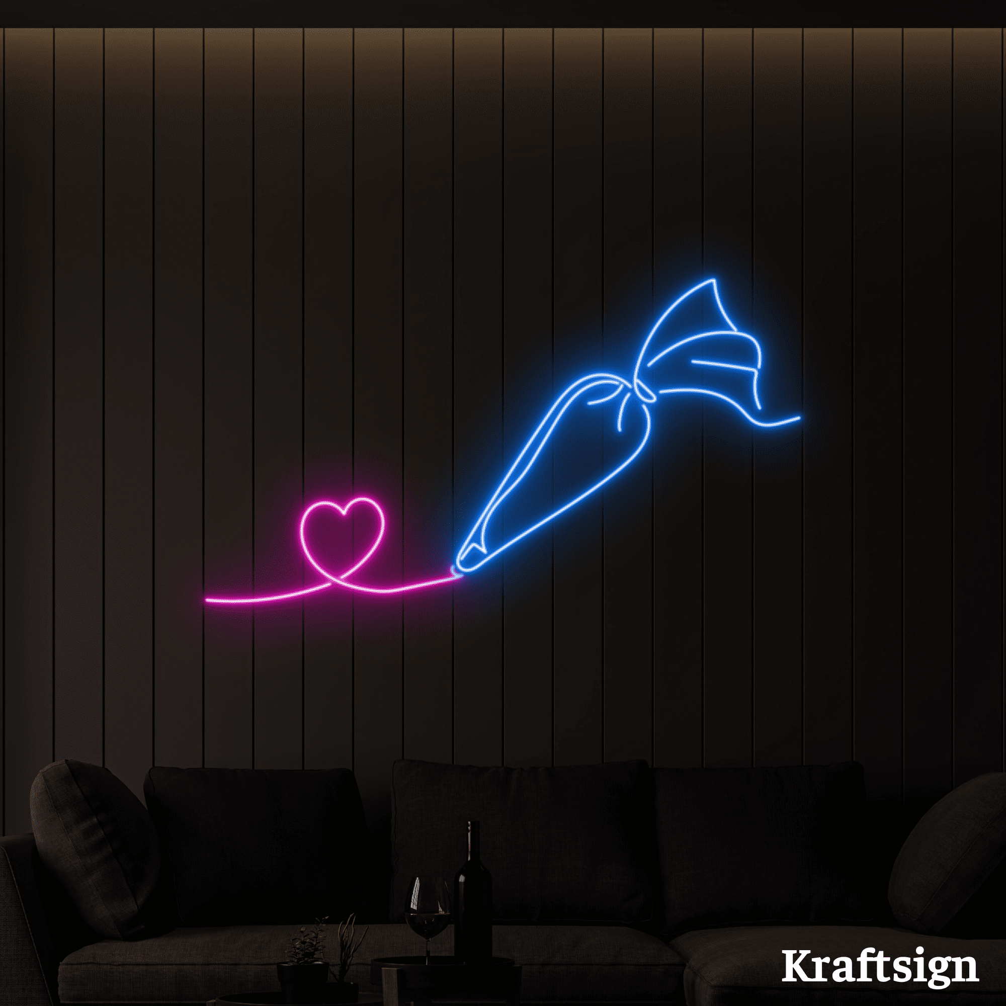 Craftnamesign Heart Neon Sign, Bakery Shop LED Sign, Cake Shop Wall Art ...