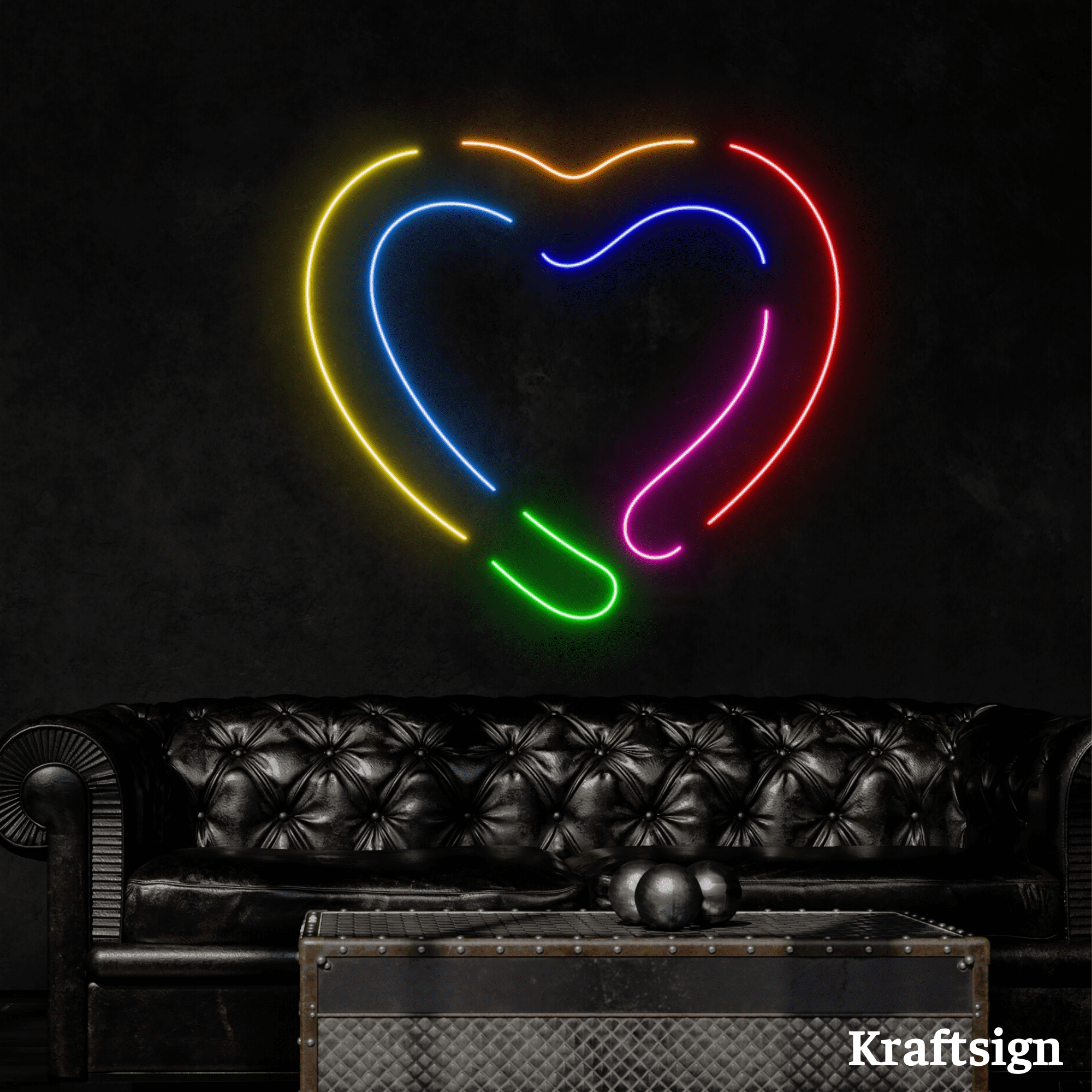 Craftnamesign Heart Neon Sign, Wedding Decor, Bedroom Wall Art, Noel ...