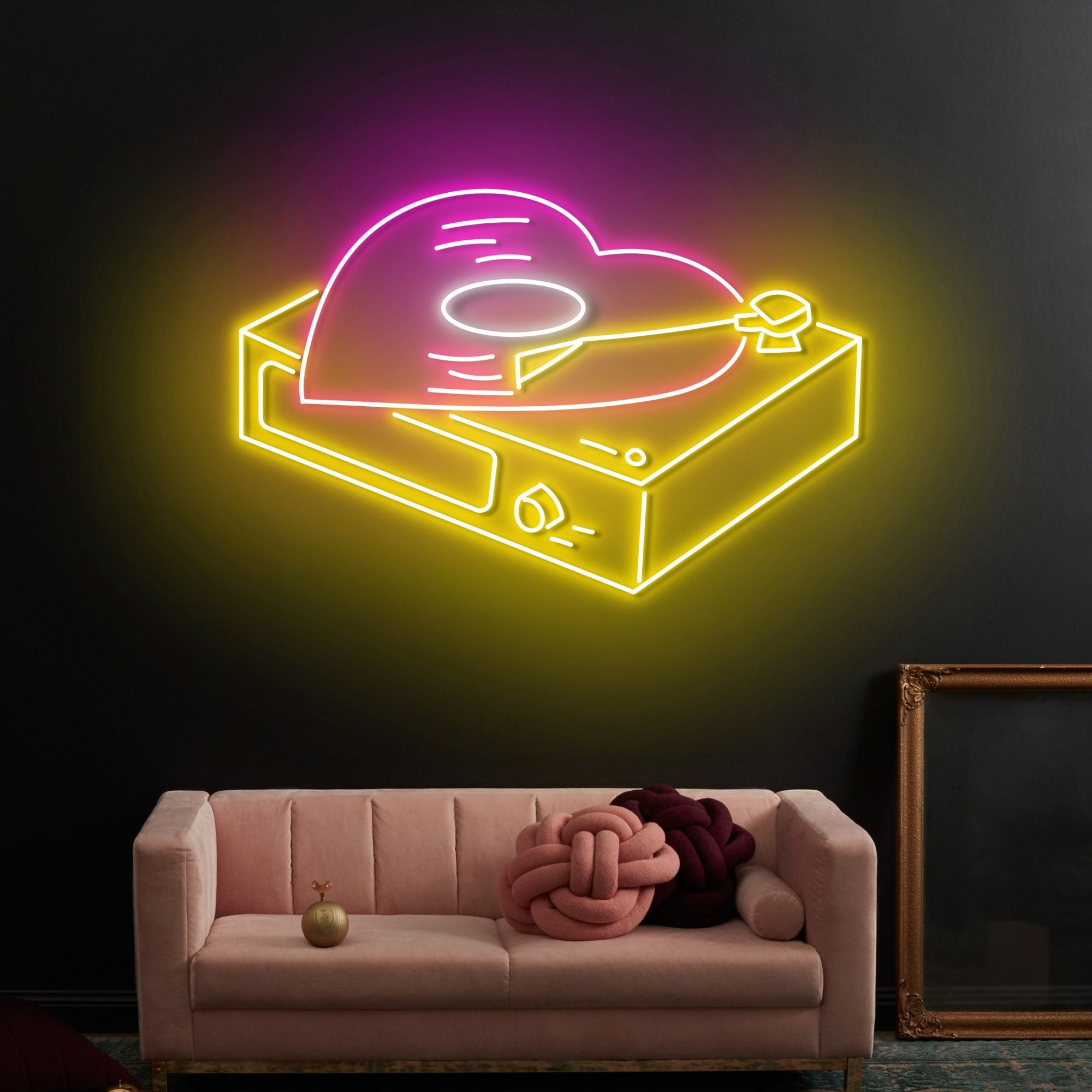 Craftnamesign Heart Vinyl Record Neon Sign, Music Record Room LED Light ...