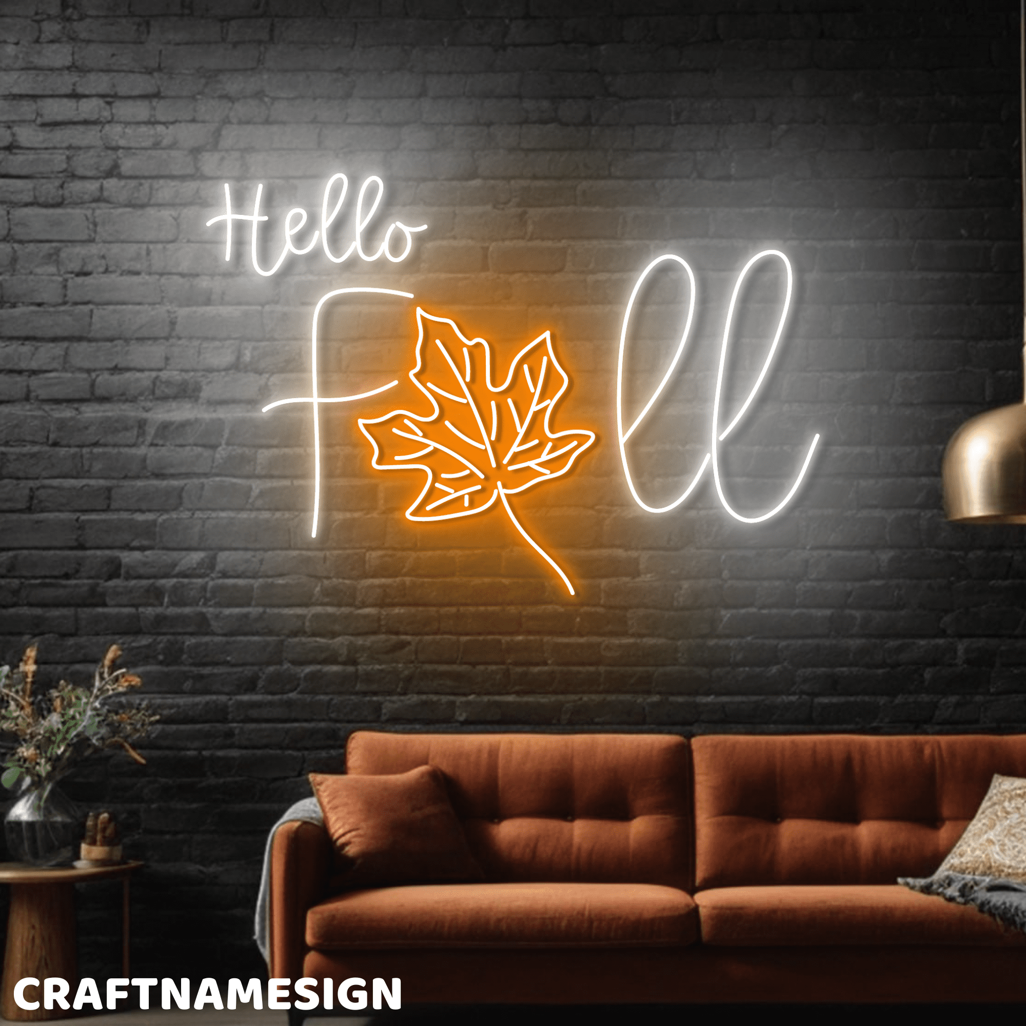 Craftnamesign Hello Fall Neon Light For Wall Decor, Autumn Store LED ...