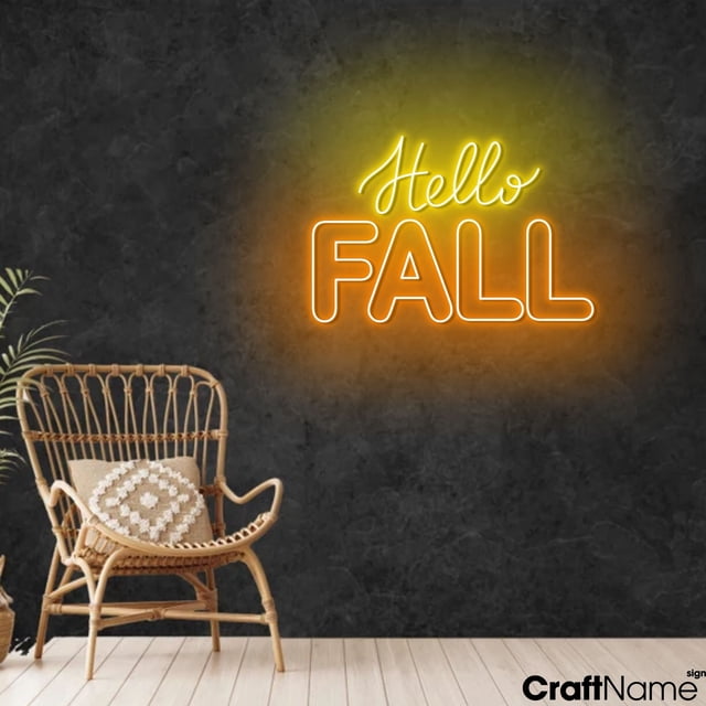 Craftnamesign Hello Fall Neon Light Wall Art, Autumn Thanksgiving LED ...