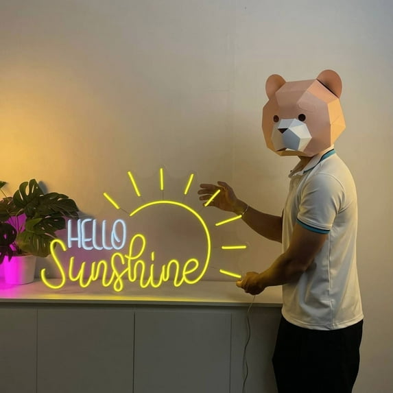 Craftnamesign Hello Sunshine Neon Sign Wall Art, Sunshine Led Light ...