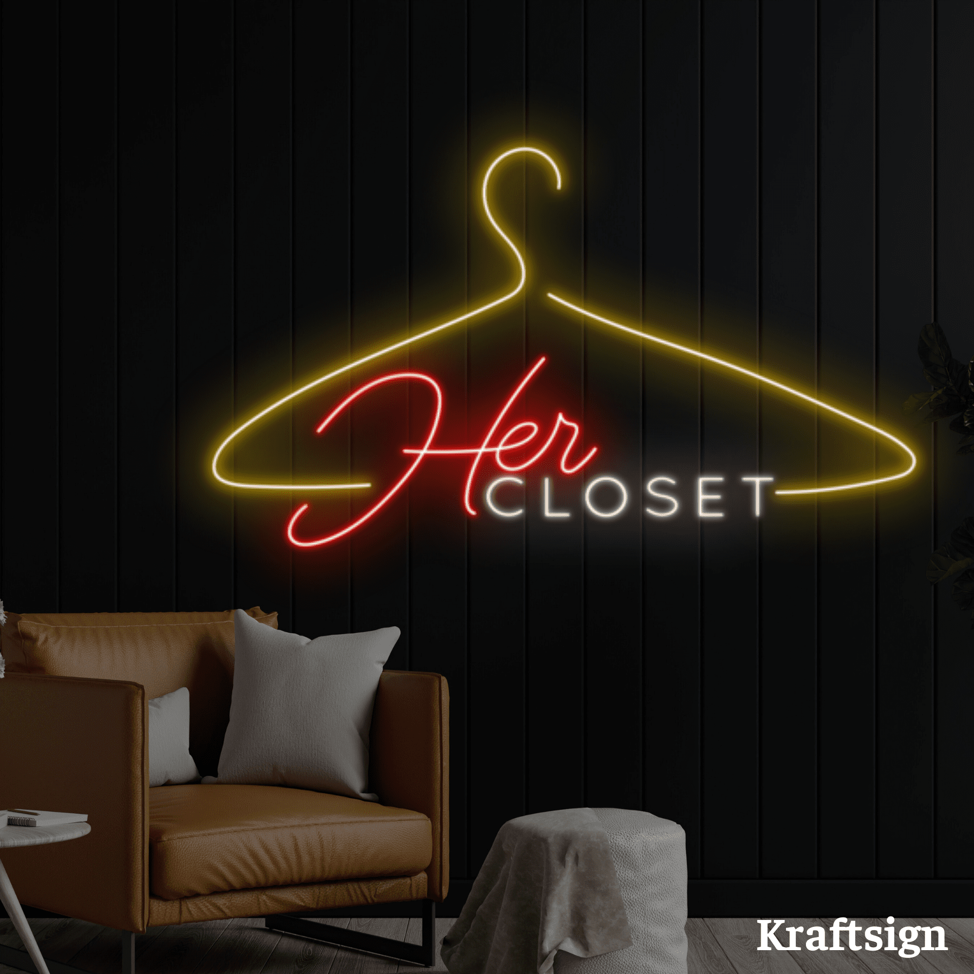 Craftnamesign Her Closet Neon Sign, Clothing Store Decor, Girl Room ...