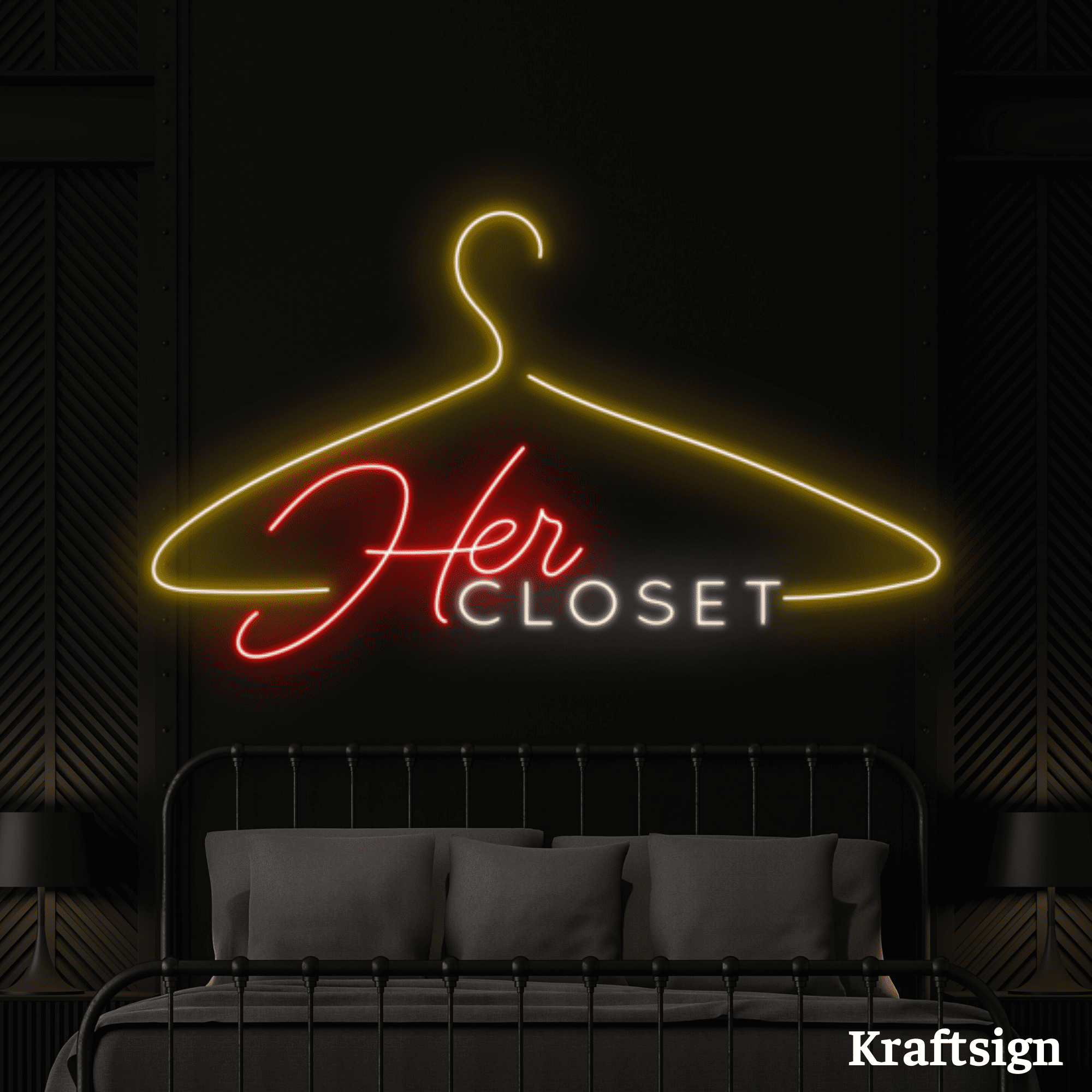 Craftnamesign Her Closet Neon Sign, Clothing Store Decor, Girl Room ...