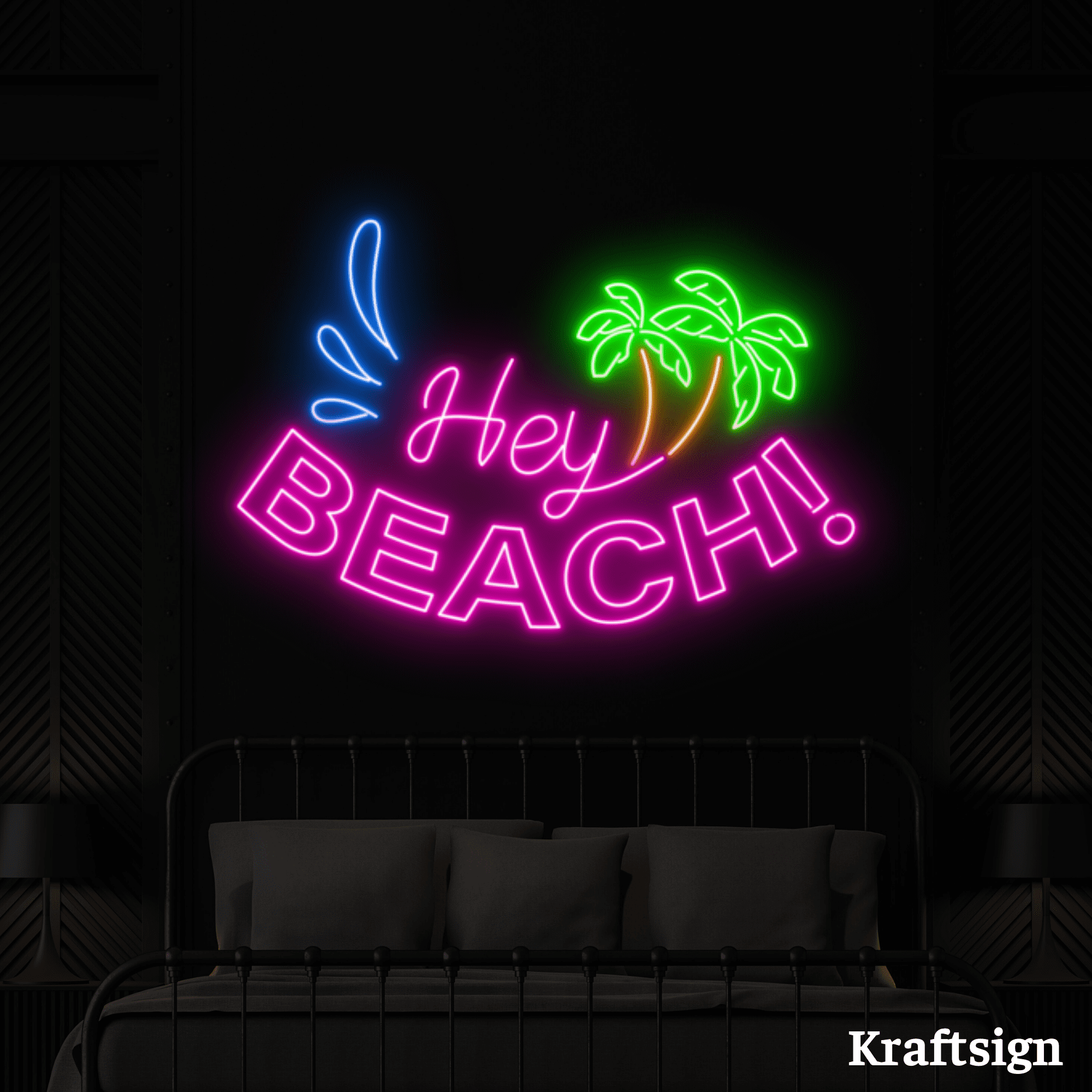 Craftnamesign Hey Beach Neon Sign, Beach Club Decor, Beach Lover Gifts ...