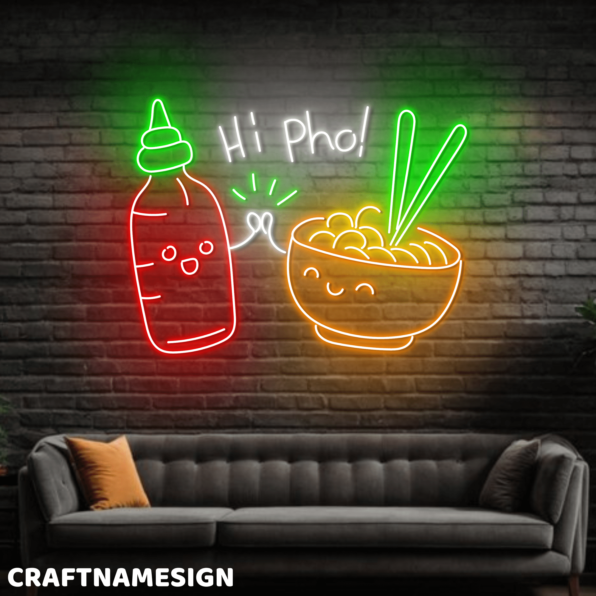 Craftnamesign Hi Pho Neon Light For Vietnamese Store Restaurant Wall ...