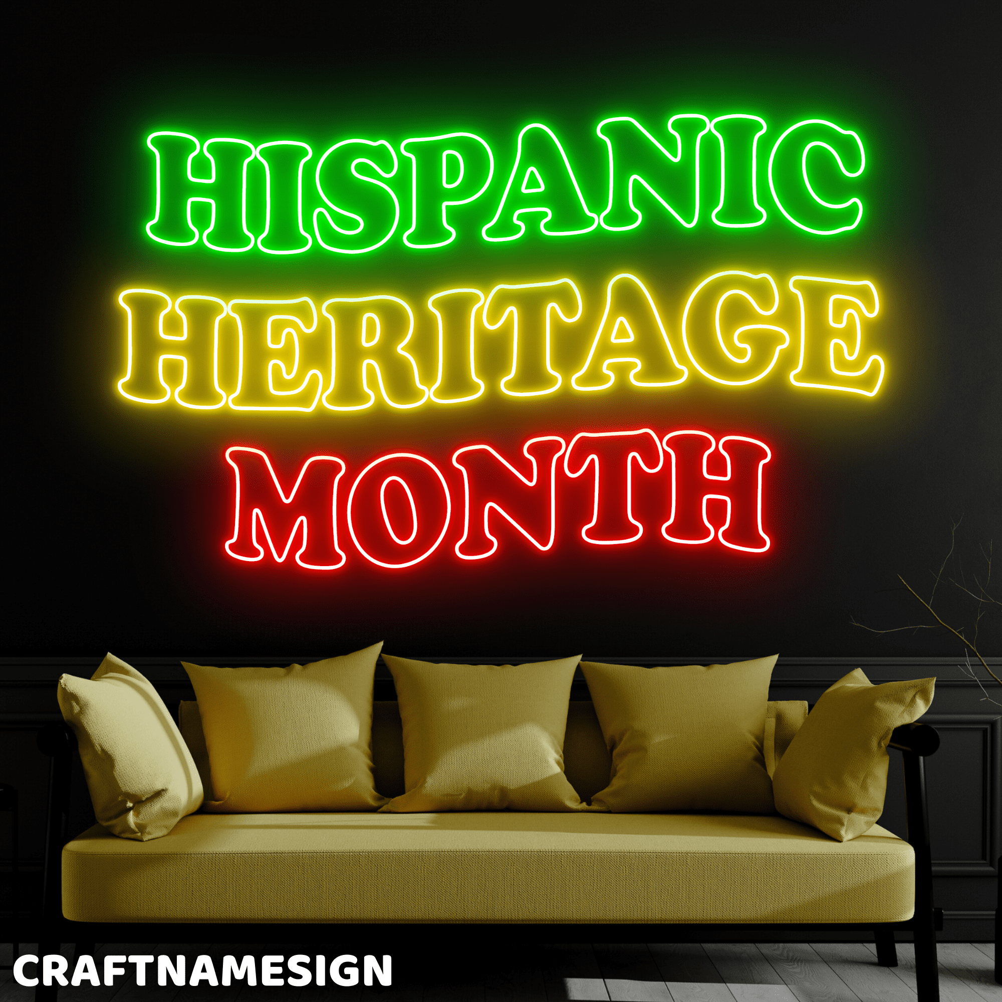 Craftnamesign Hispanic Heritage Month Neon Sign, National Wall Art ...