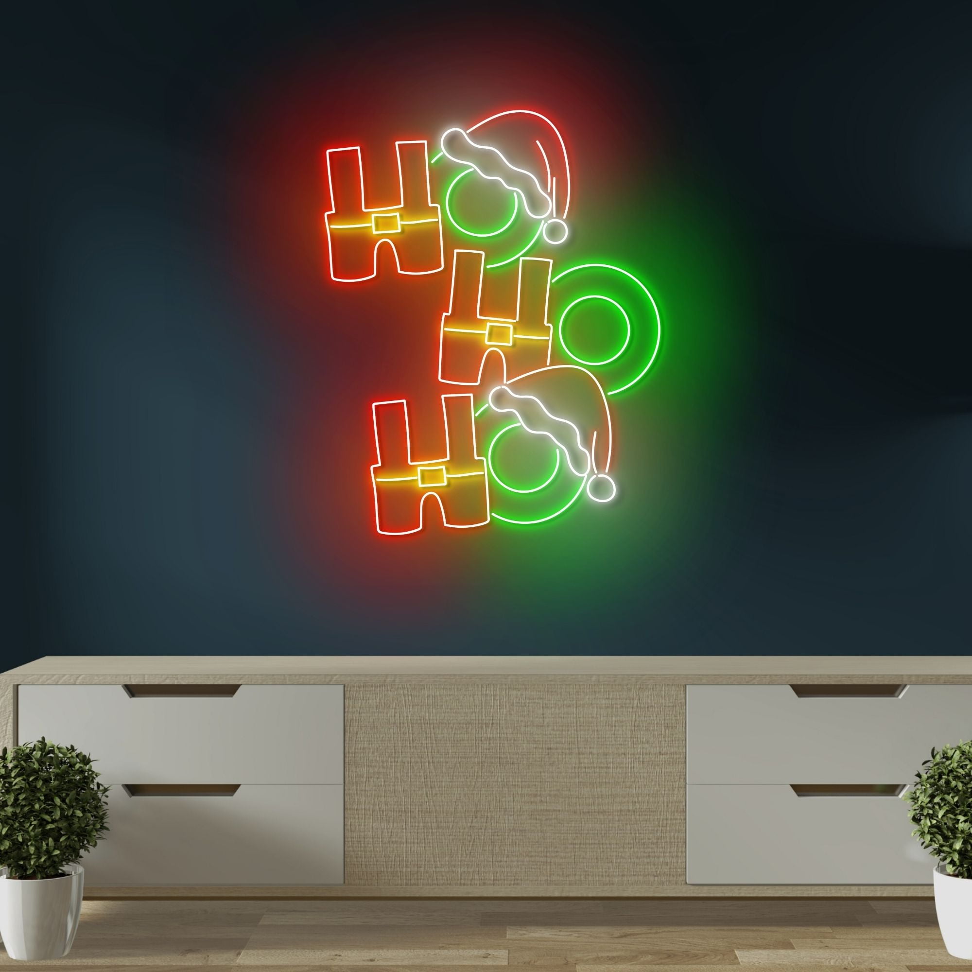 Craftnamesign Hohoho Neon Light, Ho ho ho Wall Art, Christmas LED Sign ...