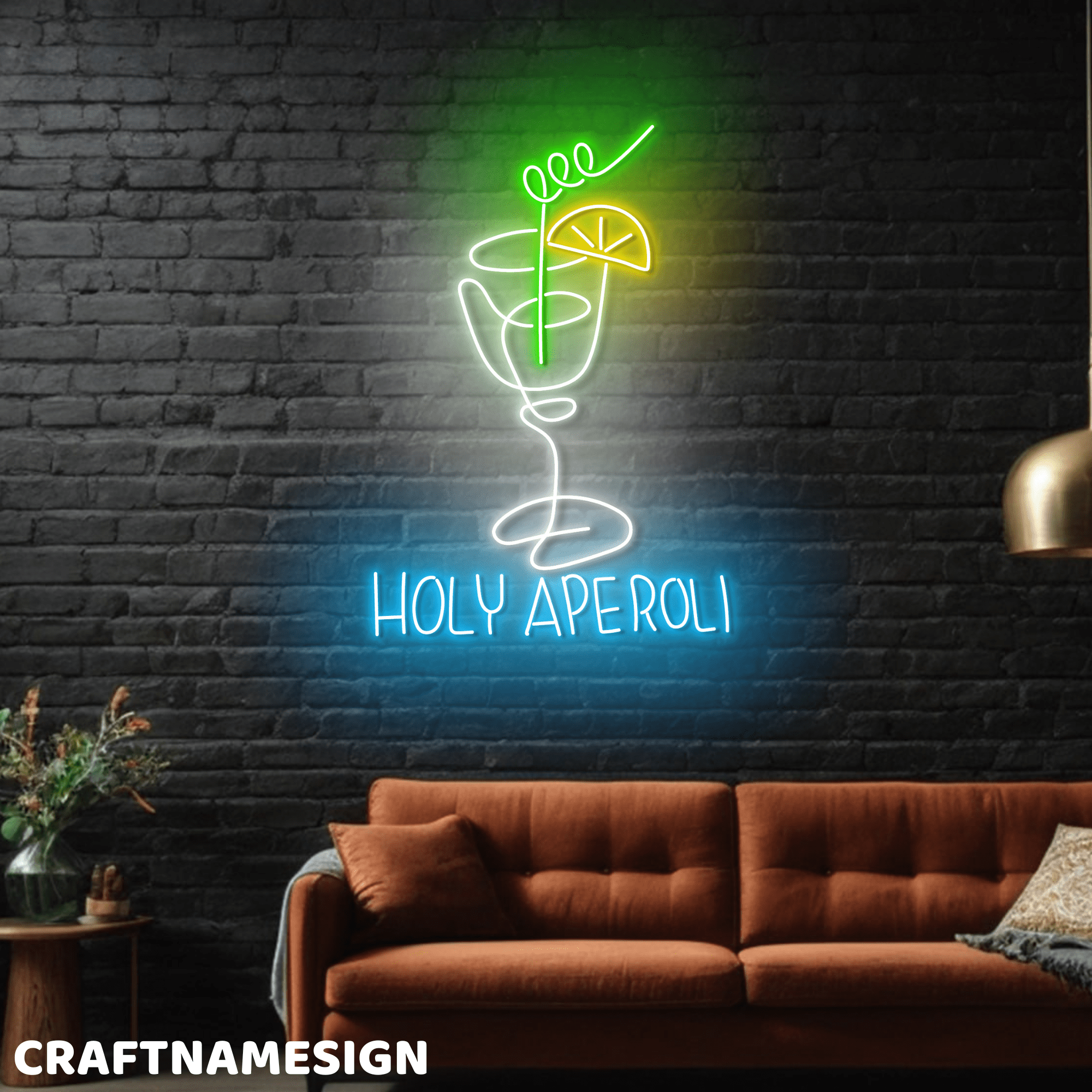 Craftnamesign Holy Aperol Neon Light Wall Art, Cocktail Bar LED Wall ...