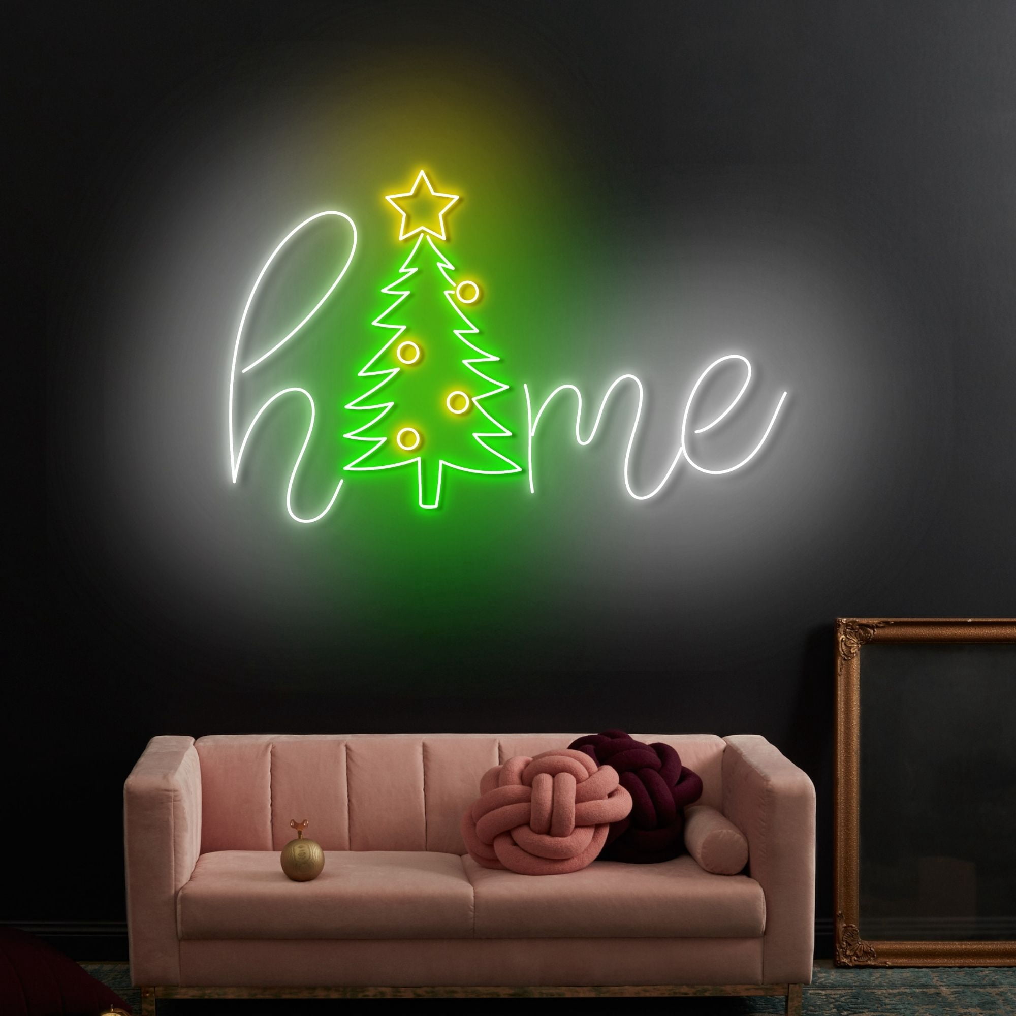Craftnamesign Home Christmas Neon Sign Art, Home Christmas Tree LED ...