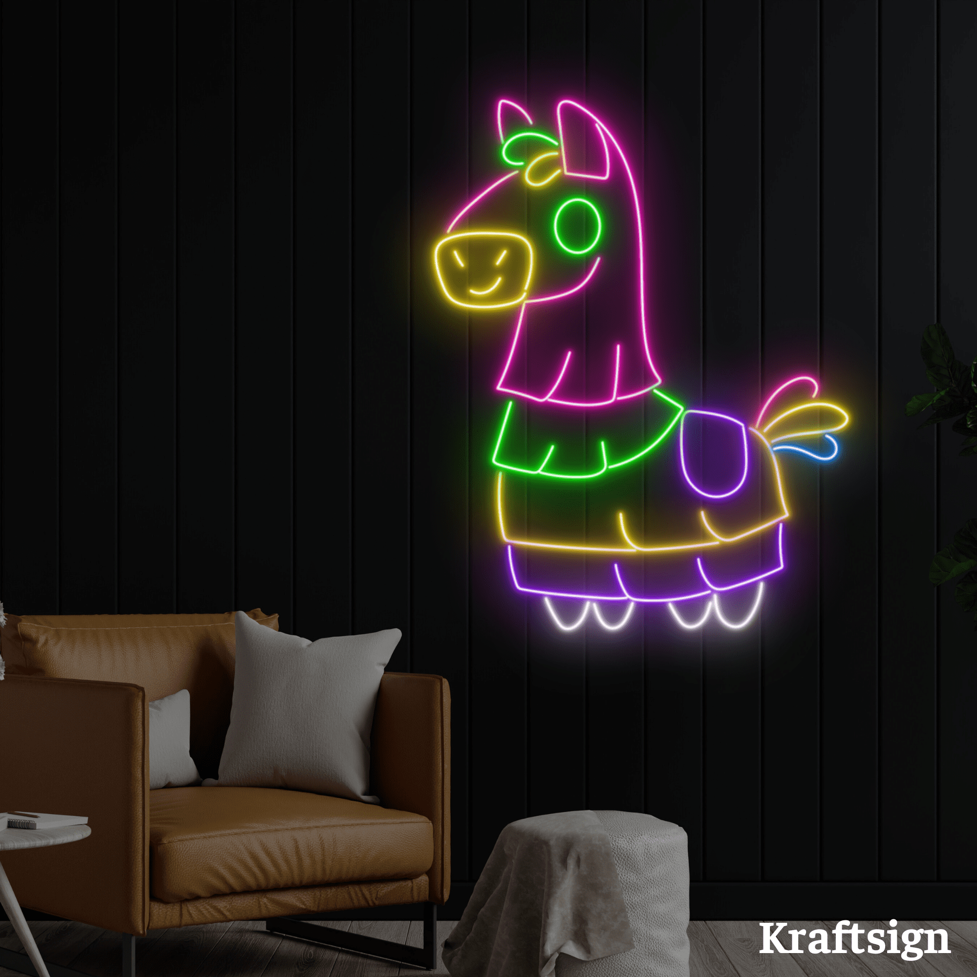Craftnamesign Horse Color Neon Sign, Kid Room Decor, Bedroom Wall Art ...