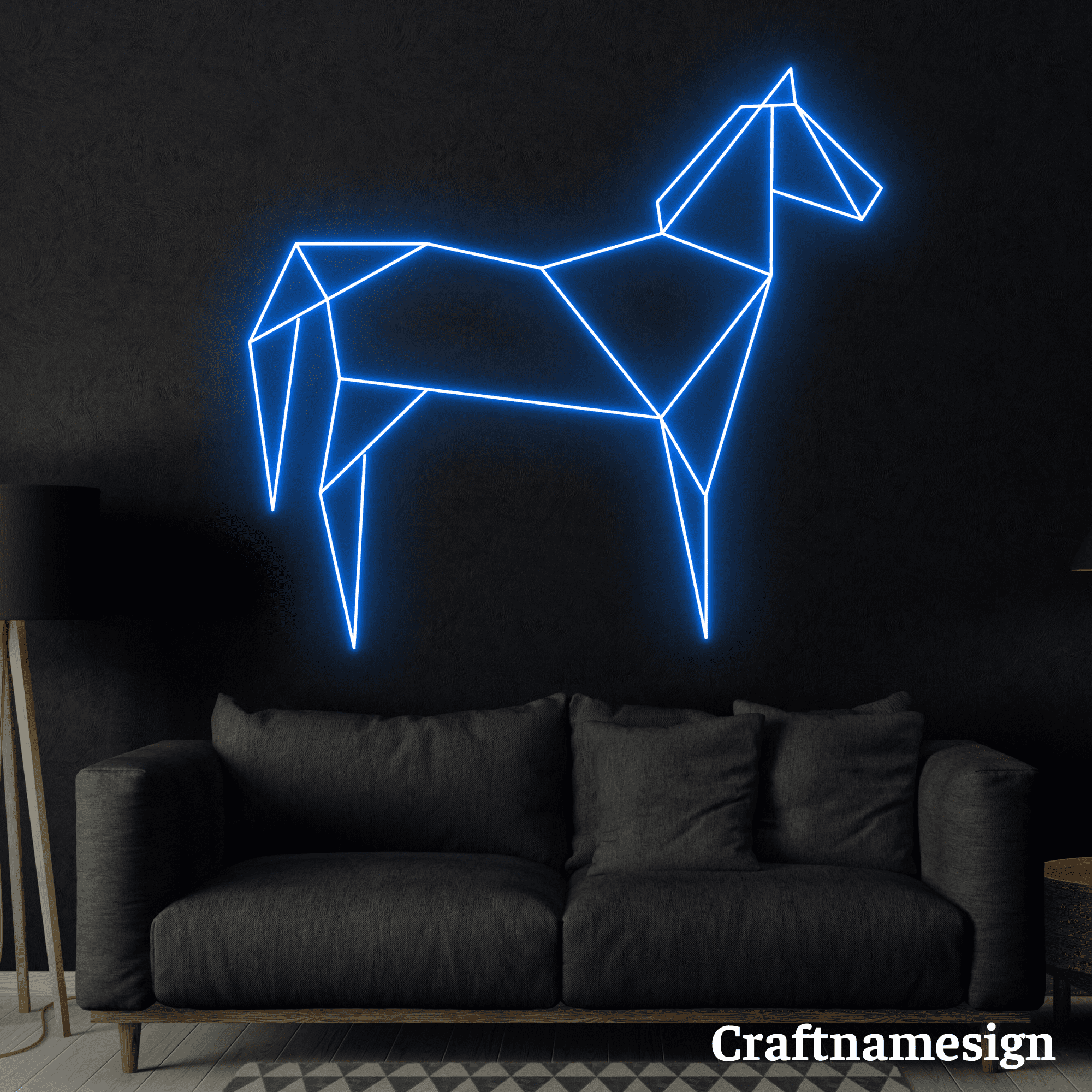Craftnamesign Horse Geometric Neon Sign for Farmhouse Bedroom Bar Wall ...