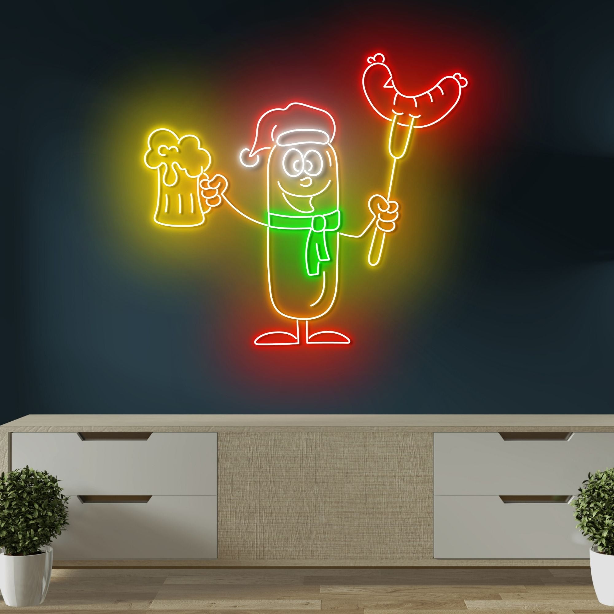 Craftnamesign Hot Dog Neon Light, Beer Restaurant LED Sign, Christmas ...