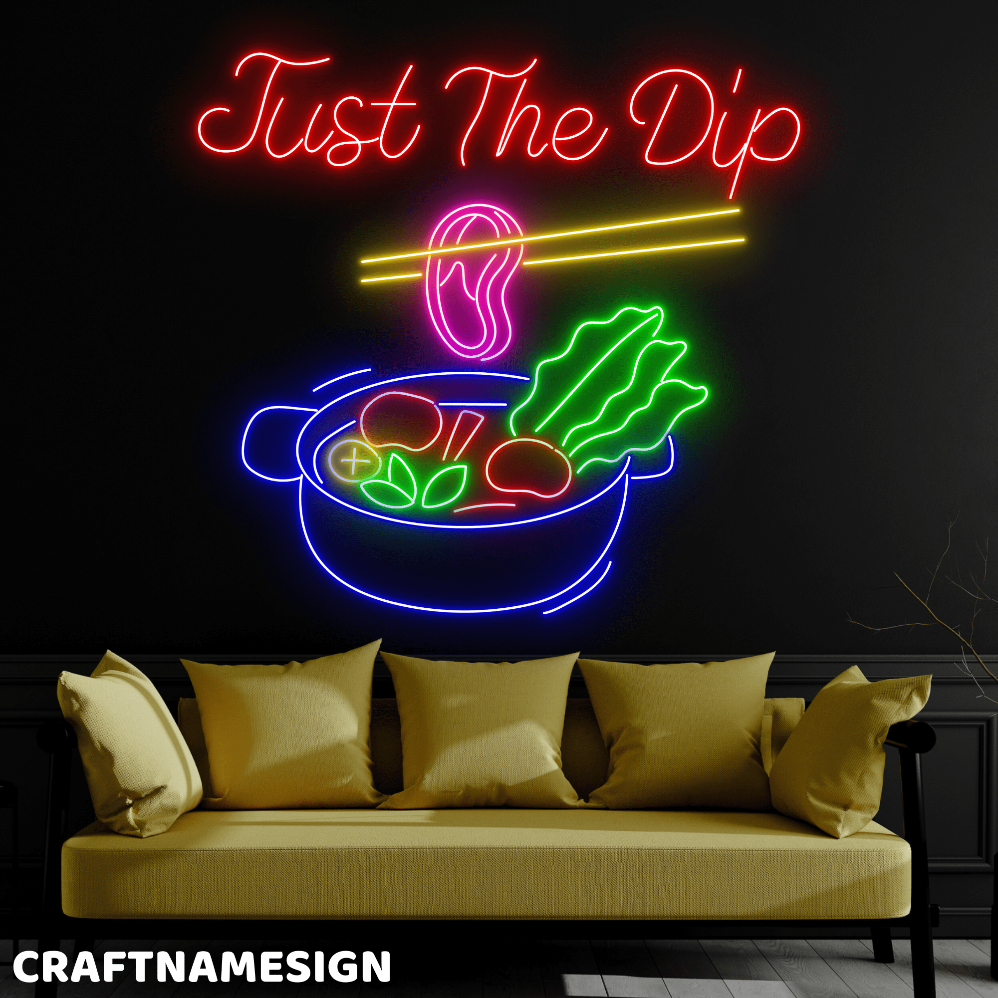 Craftnamesign Hot Pot Neon Sign, Food Wall Sign, Chinese Restaurant ...