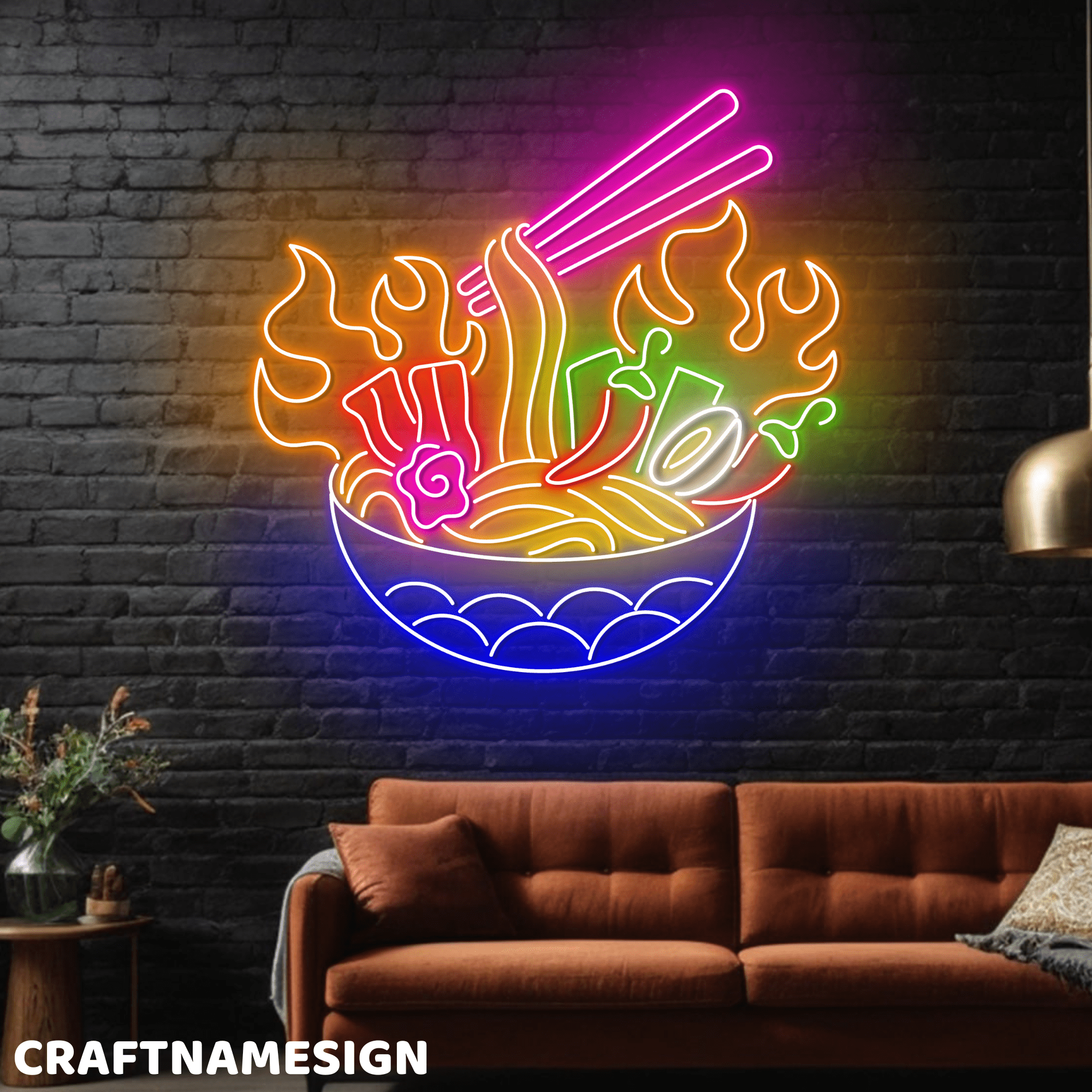 Craftnamesign Hot Ramen Neon Light For Wall Decor, Japanese Restaurant ...