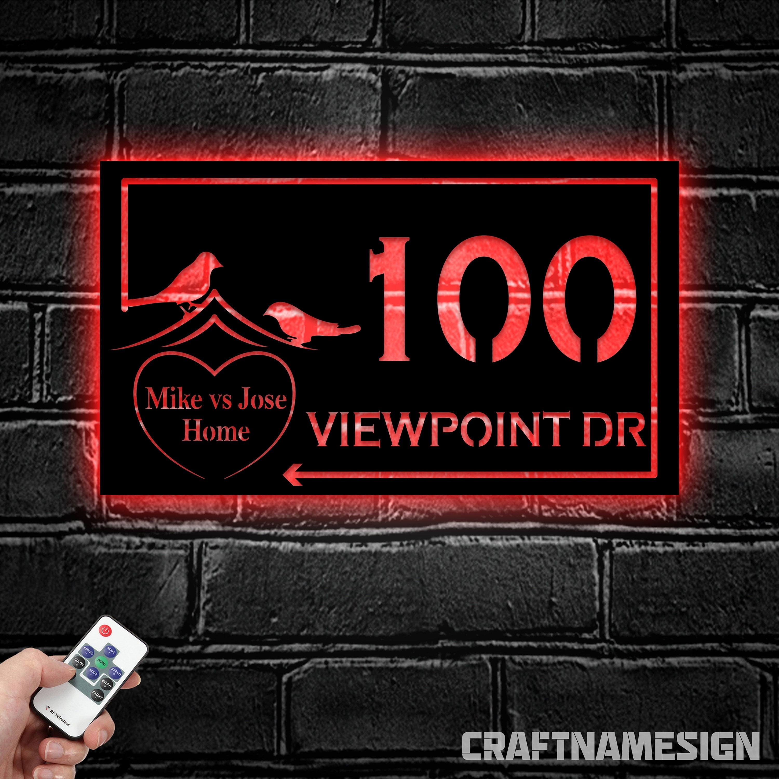 Craftnamesign House Number Metal Sign LED Light, Address Led Light ...