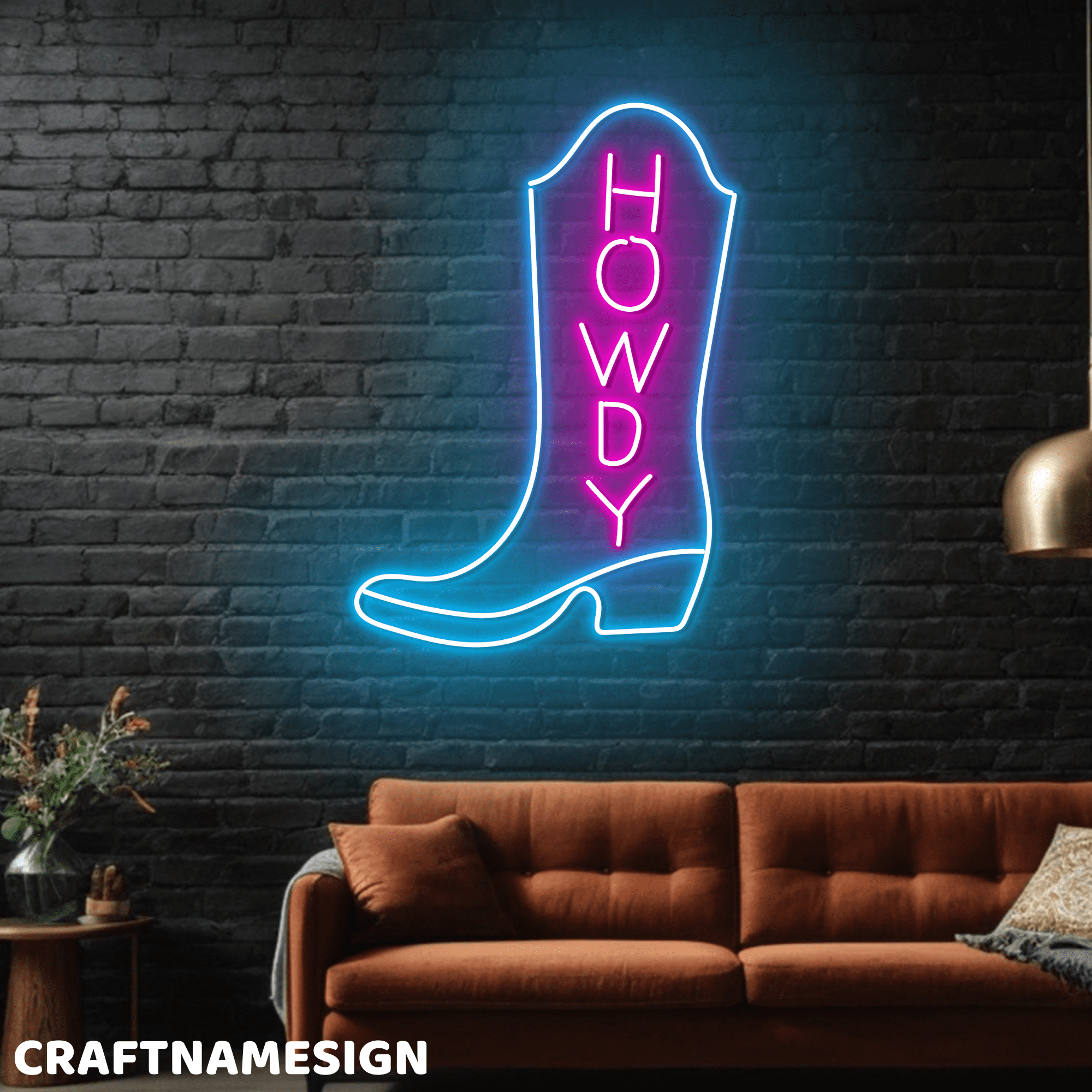 Craftnamesign Howdy Boot Neon Sign For Boot Shop Western Wear Store ...