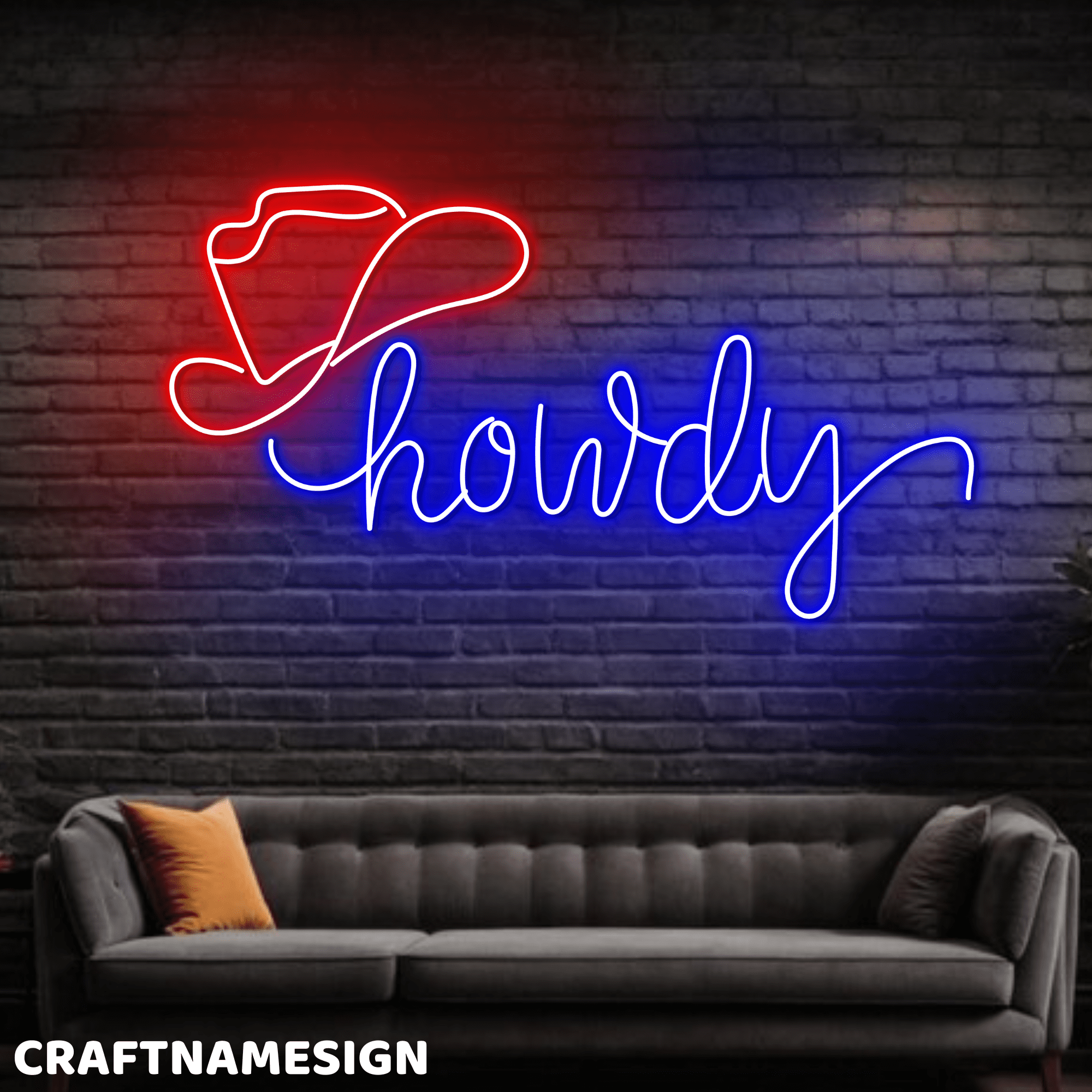 Craftnamesign Howdy Hat Neon Light For Bar Pub Western Wear Store Wall ...