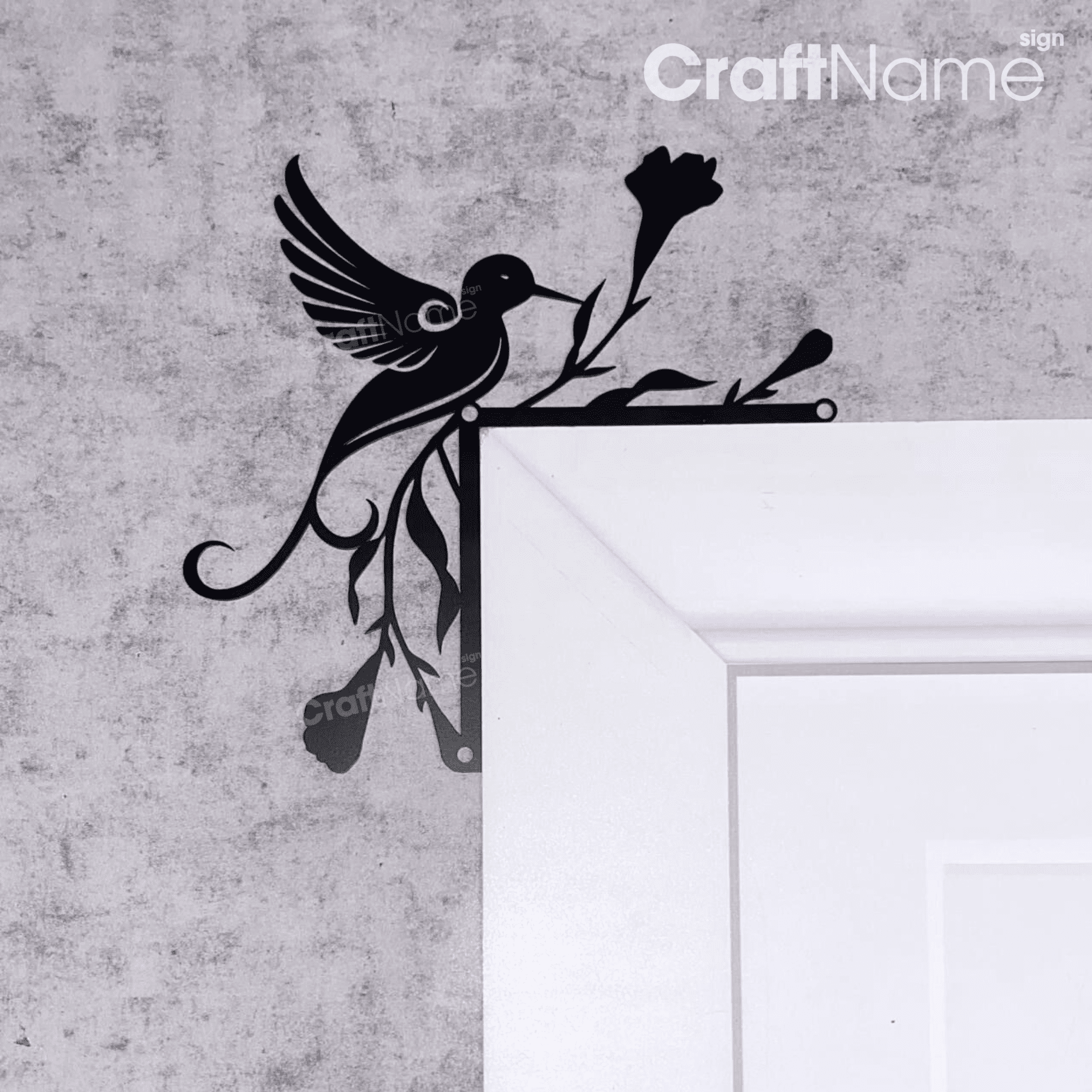 Craftnamesign Hummingbird Metal Door Corner Sign, Flower Hummingbird ...
