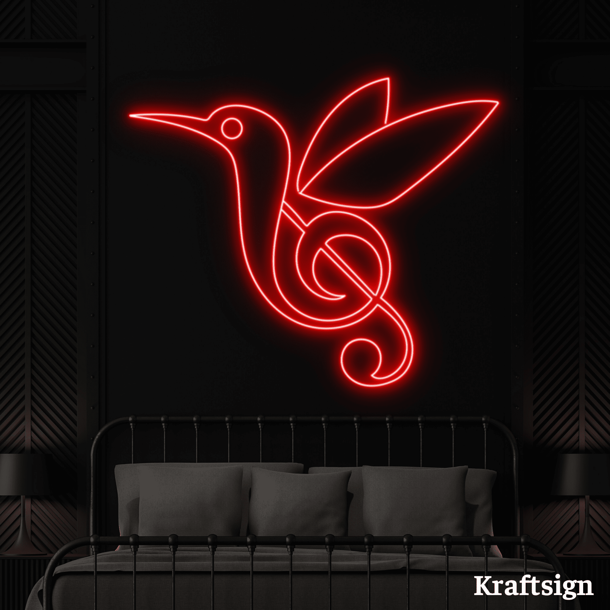 Craftnamesign Hummingbird Song Neon Sign, Music Studio Kid Room Decor ...