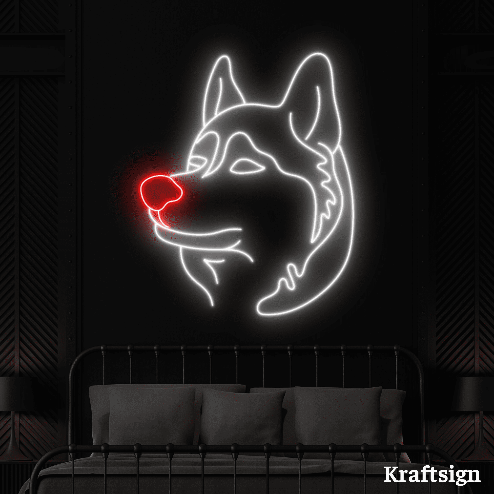 Craftnamesign Husky Dog Neon LED Sign, Dog Lover Gifts, Dog Memorial ...