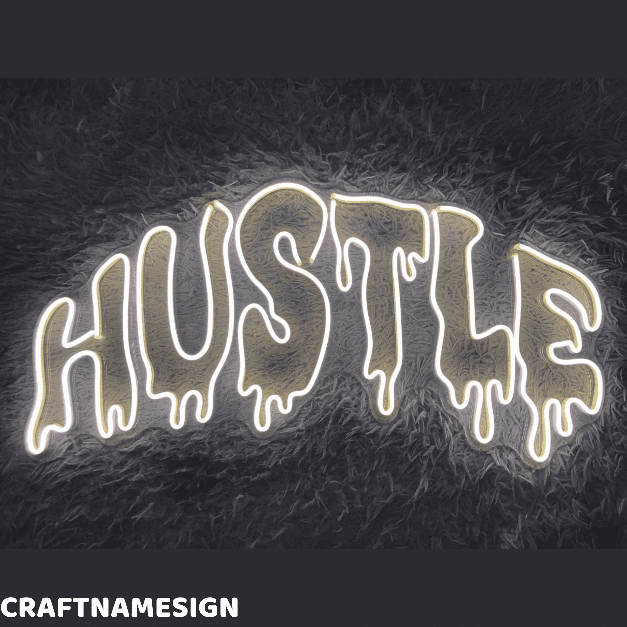 Craftnamesign Hustle Neon Sign, Office wall Art, Motivational Neon Sign ...