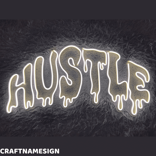 Craftnamesign Hustle Neon Sign, Office wall Art, Motivational Neon Sign ...