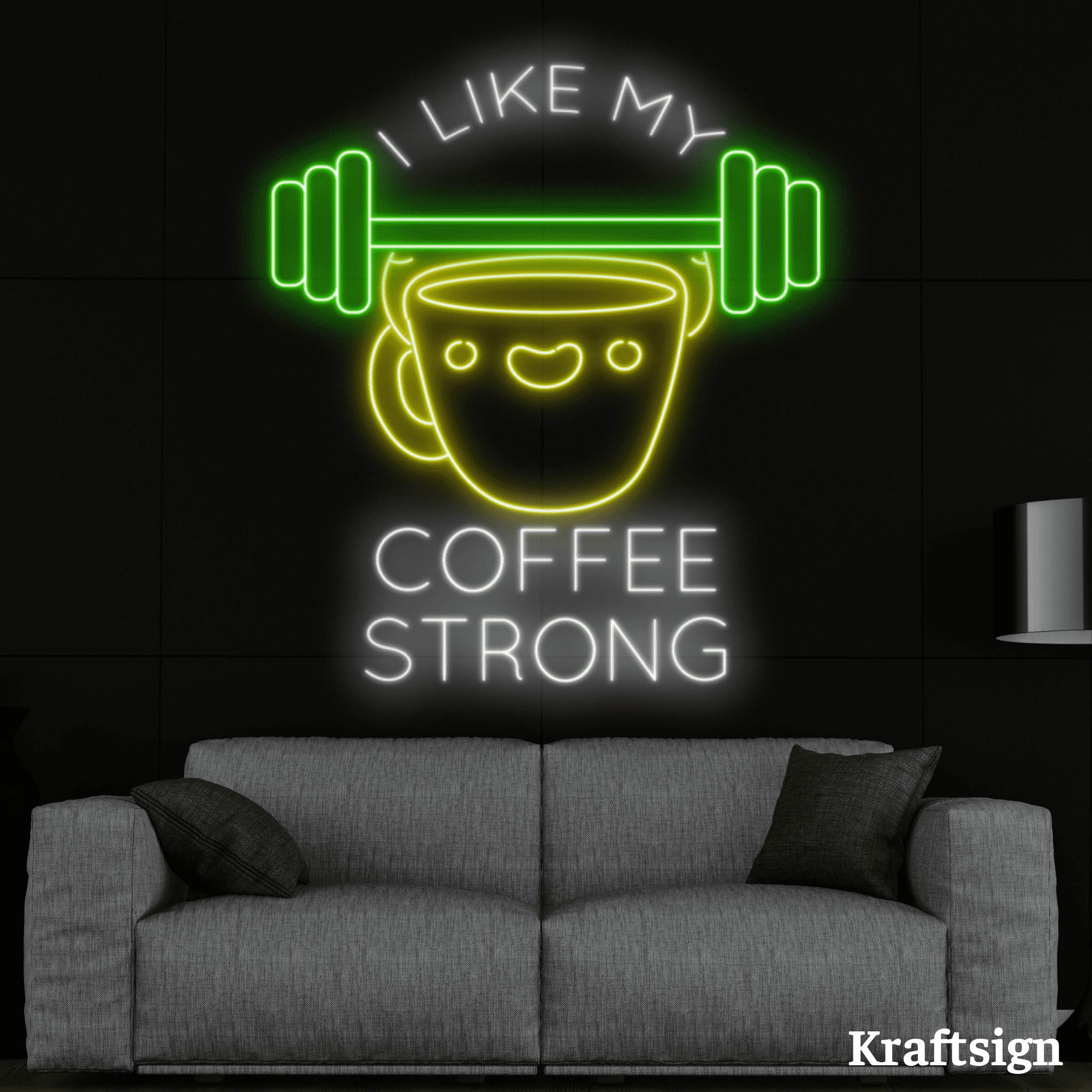 Craftnamesign I Like My Coffee Strong Neon LED Sign, Coffee Shop Decor ...