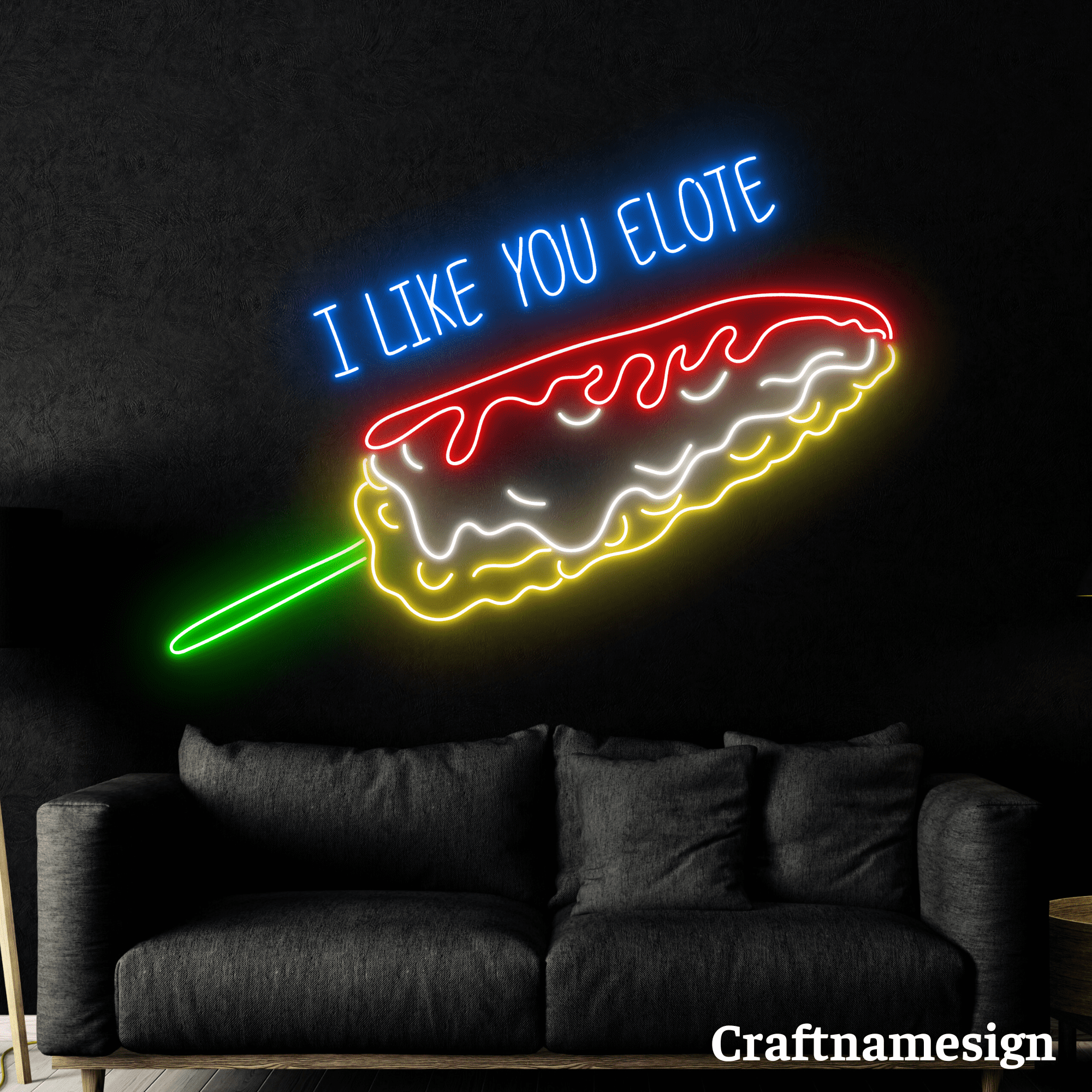 Craftnamesign I Like You Elote Neon Sign Mexican Food Shop Restaurant ...