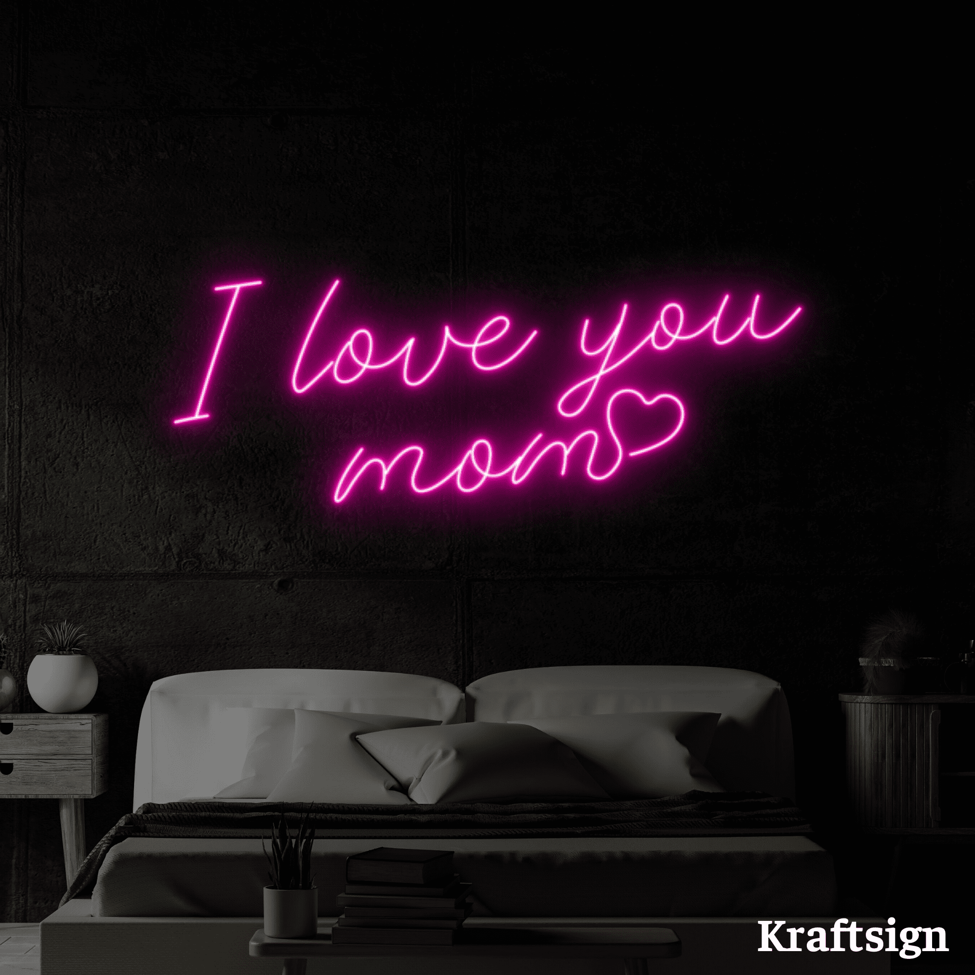Craftnamesign I Love Mom Neon sign, Mother's Day Gift Decor, Bedroom ...