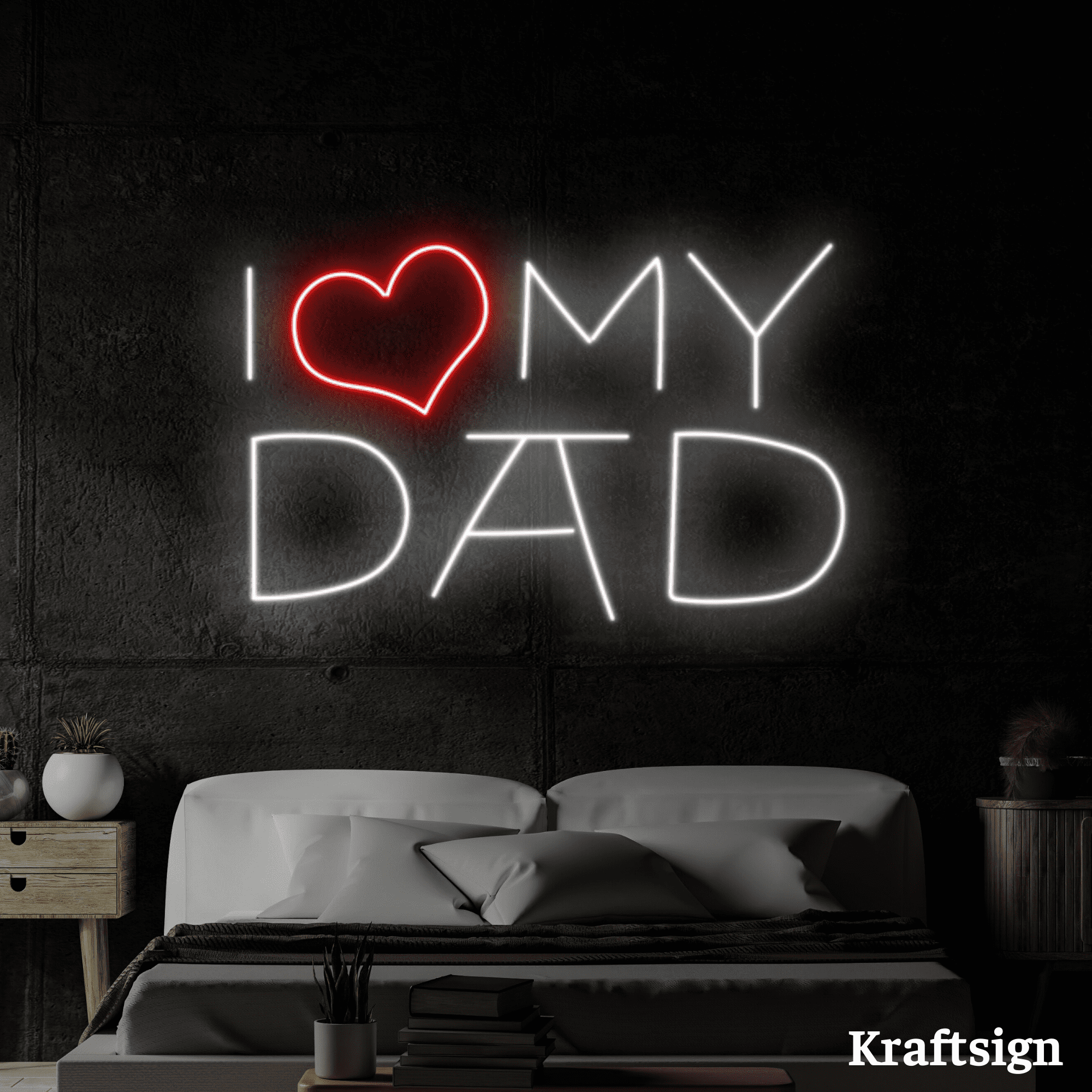 Craftnamesign I Love My Dad Neon Sign, Father Day Gifts Decor, Dad ...