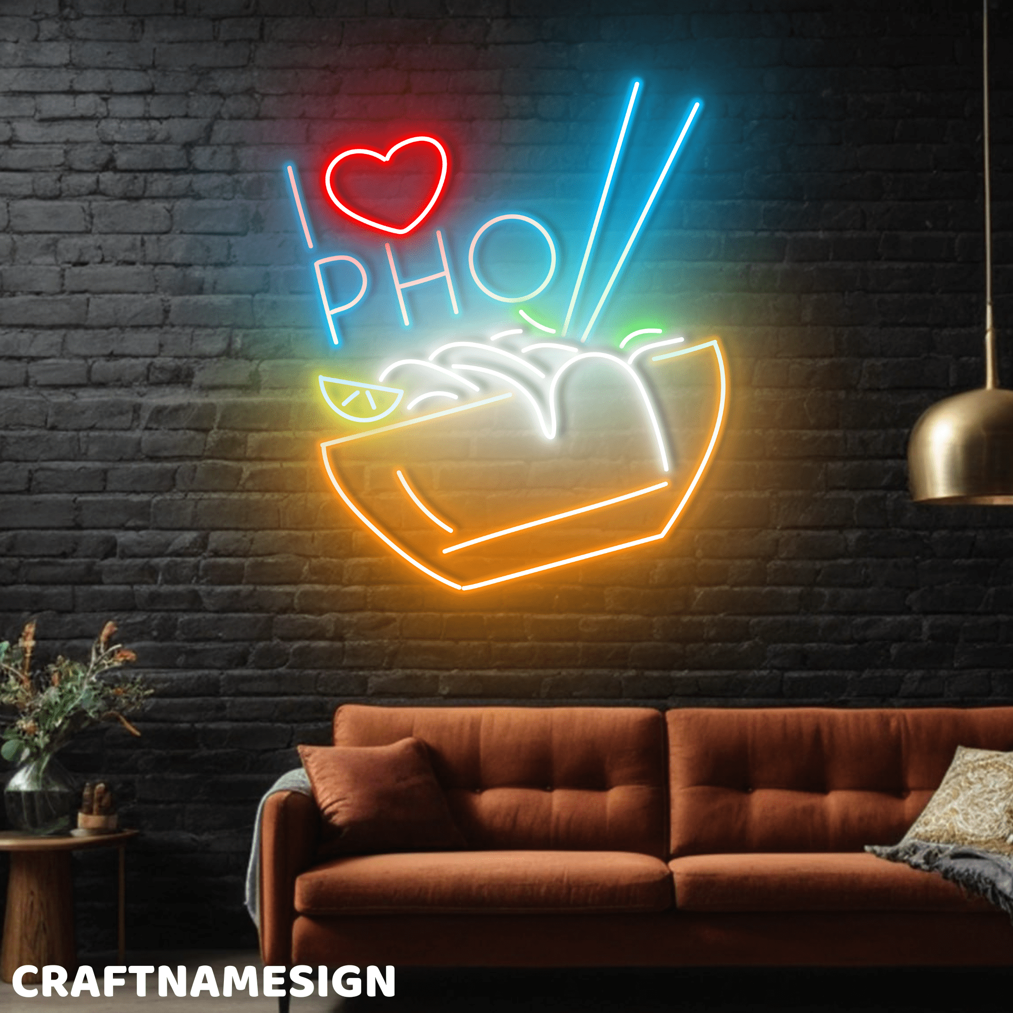 Craftnamesign I Love Pho Neon Sign, Noodle Wall Art, Vietnamese Food ...