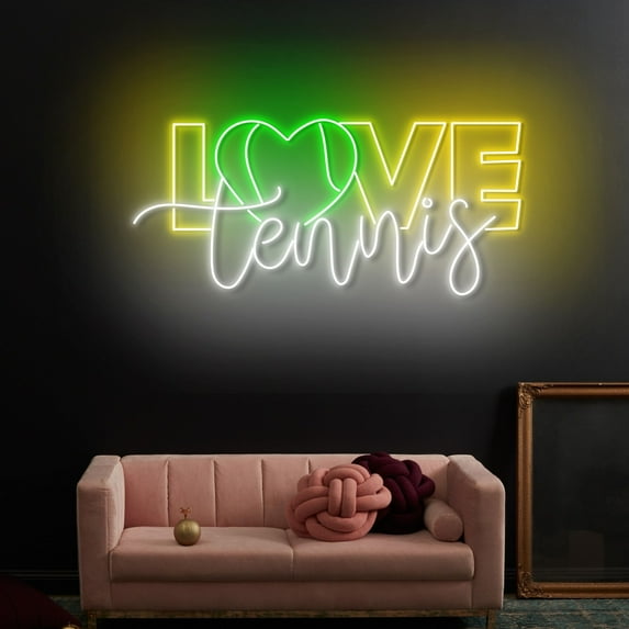 Craftnamesign I Love Tennis Neon Art, Tennis Led Light For Wall Decor ...