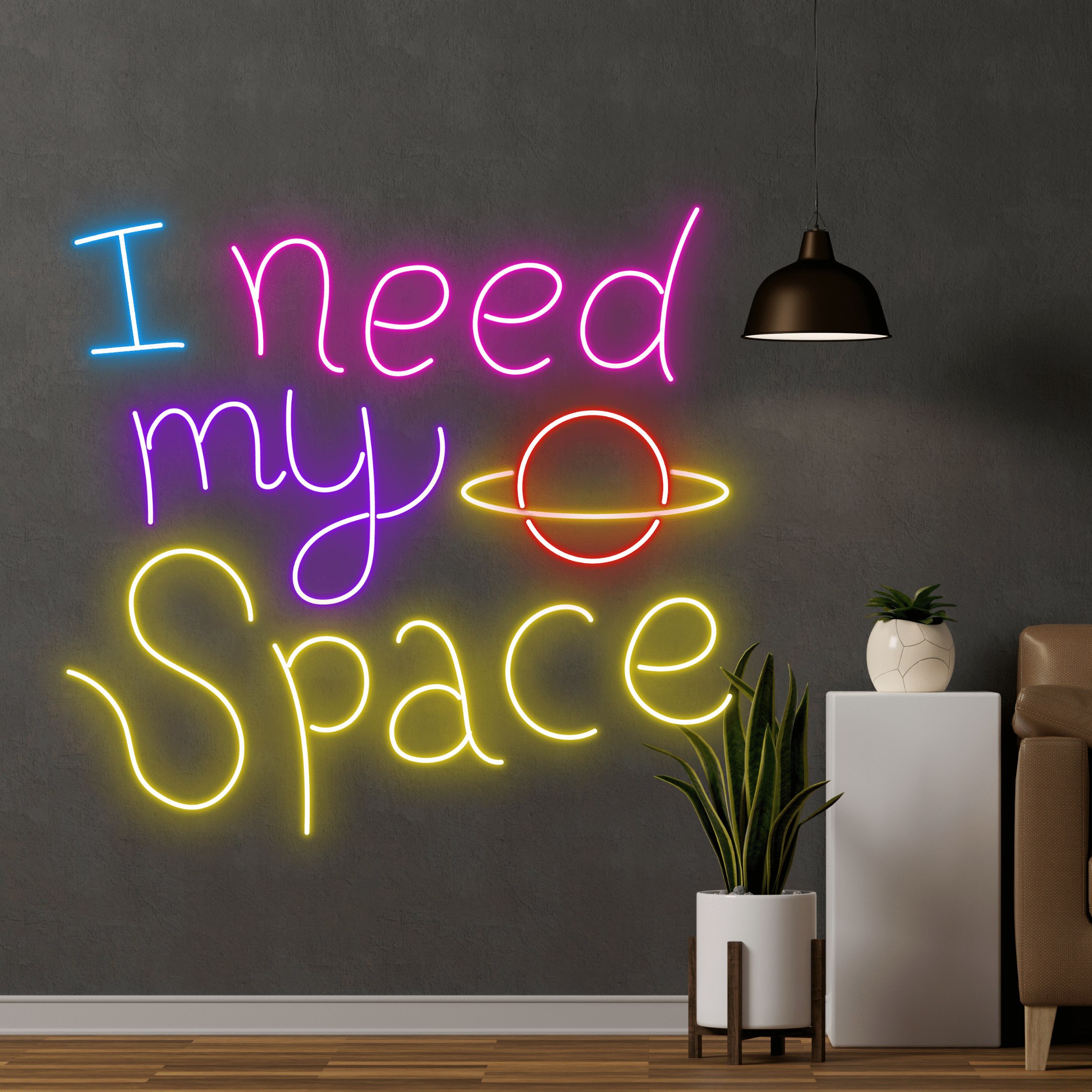 Craftnamesign I Need My Space Neon Sign, Bedroom Decor, Spaceman LED ...