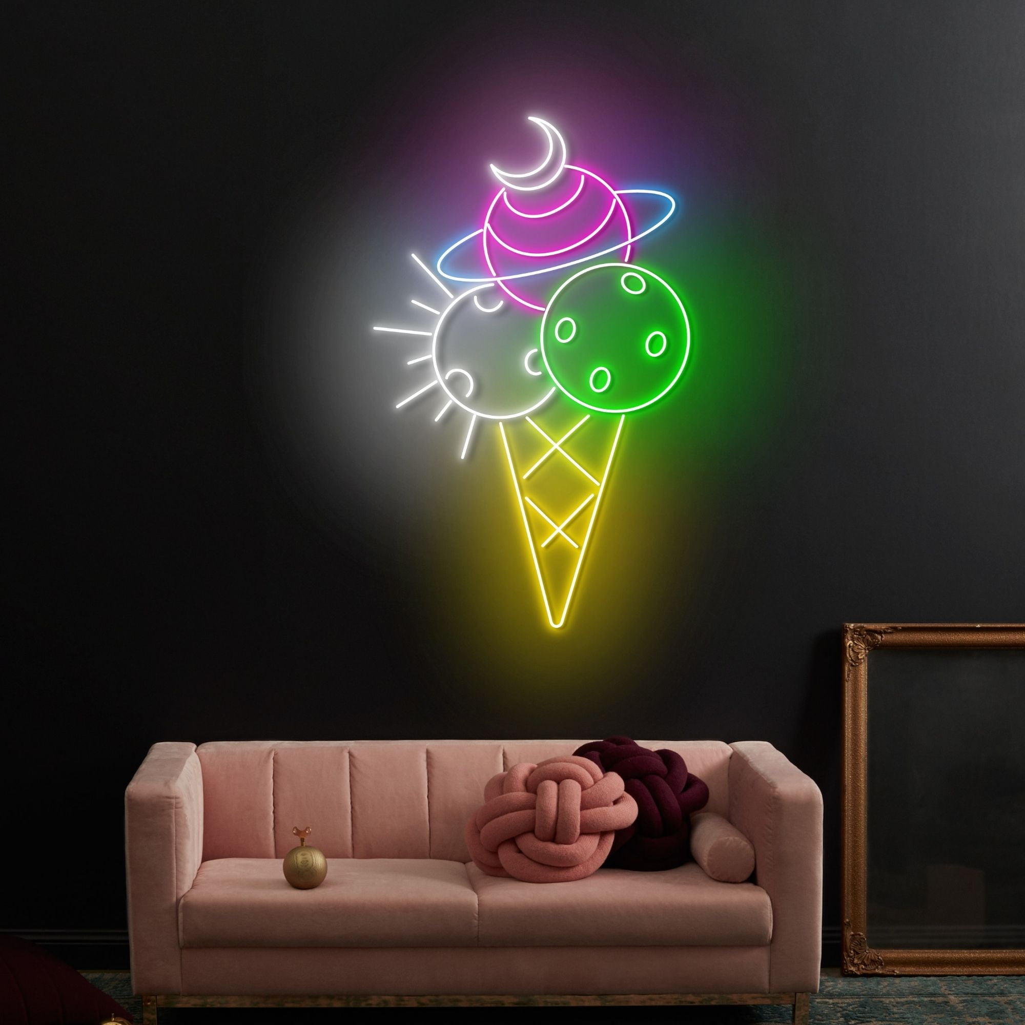 Craftnamesign Ice Cream Galaxy Neon Sign, Ice Cream Universe LED Light ...