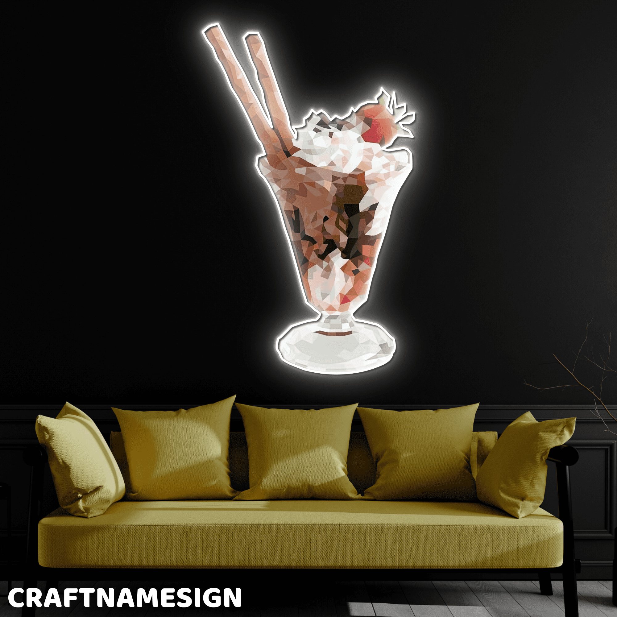 Craftnamesign Ice Cream Neon Decal, Ice Cream Wall Art, Coffee Store ...