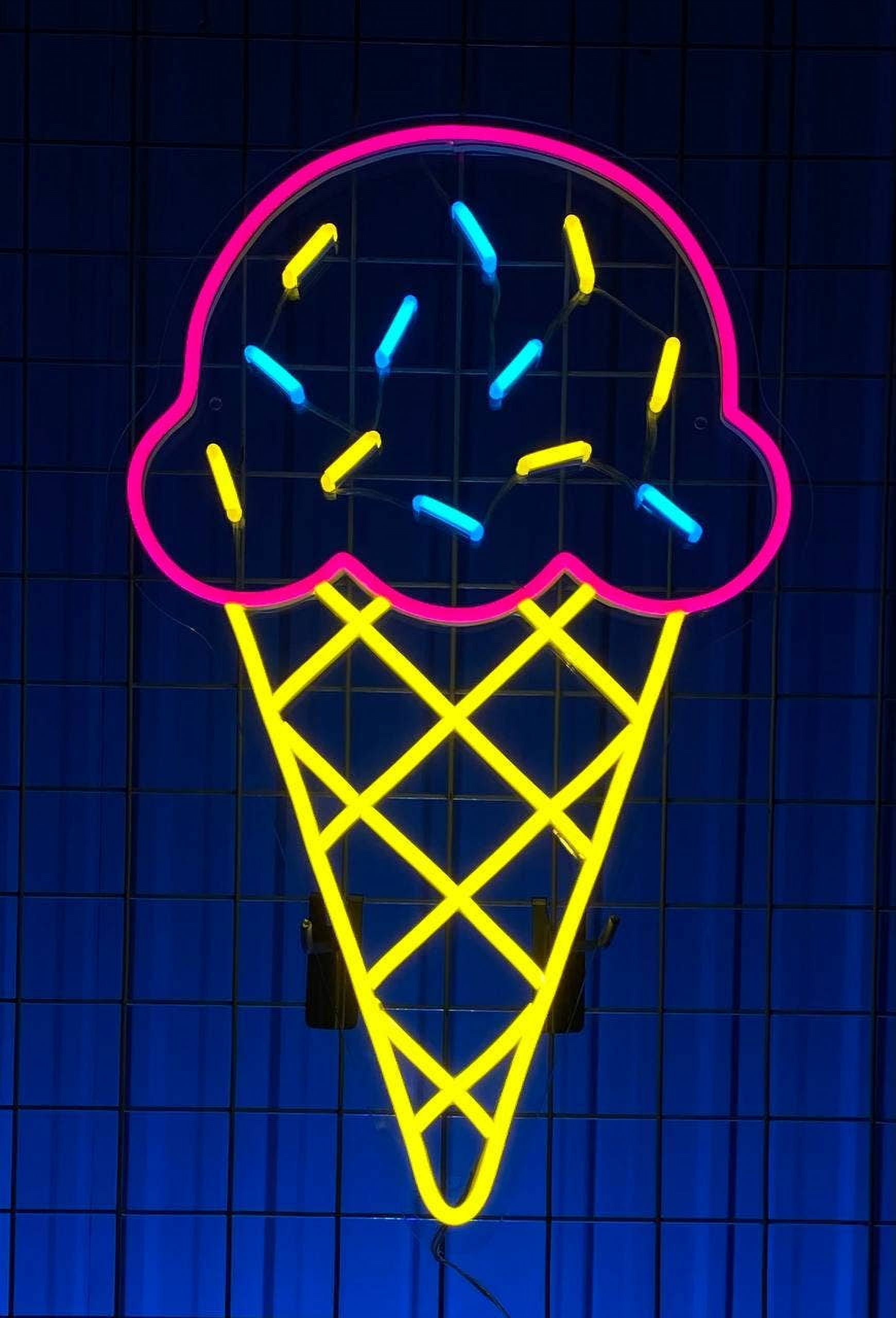 Craftnamesign Ice Cream Neon Sign, Ice Cream Shop Decor, Ice Cream LED ...