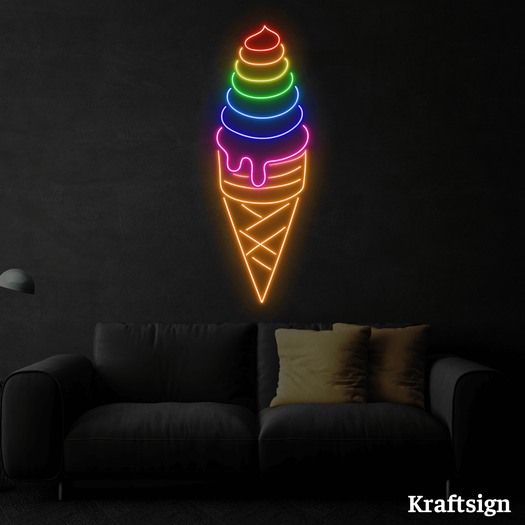 Craftnamesign Ice Cream Neon Sign, Ice Cream Shop Decor, Ice Cream ...