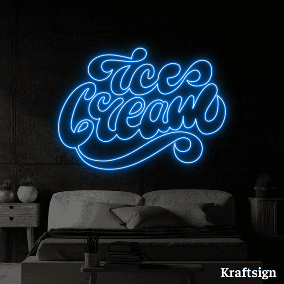 Craftnamesign Ice Cream Neon Sign, Ice Cream Shop Decor, Ice Cream ...