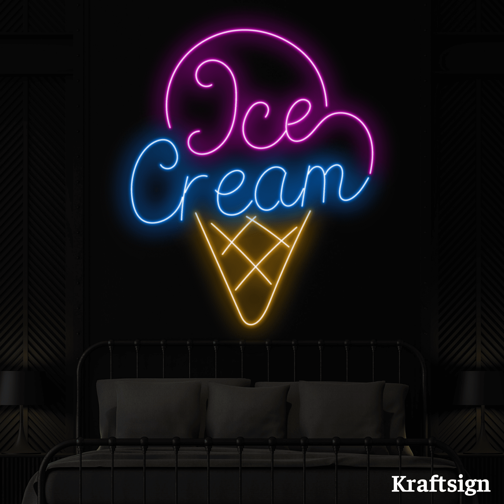 Craftnamesign Ice Cream Neon Sign, Ice Cream Shop Signs, Sweet Shop ...
